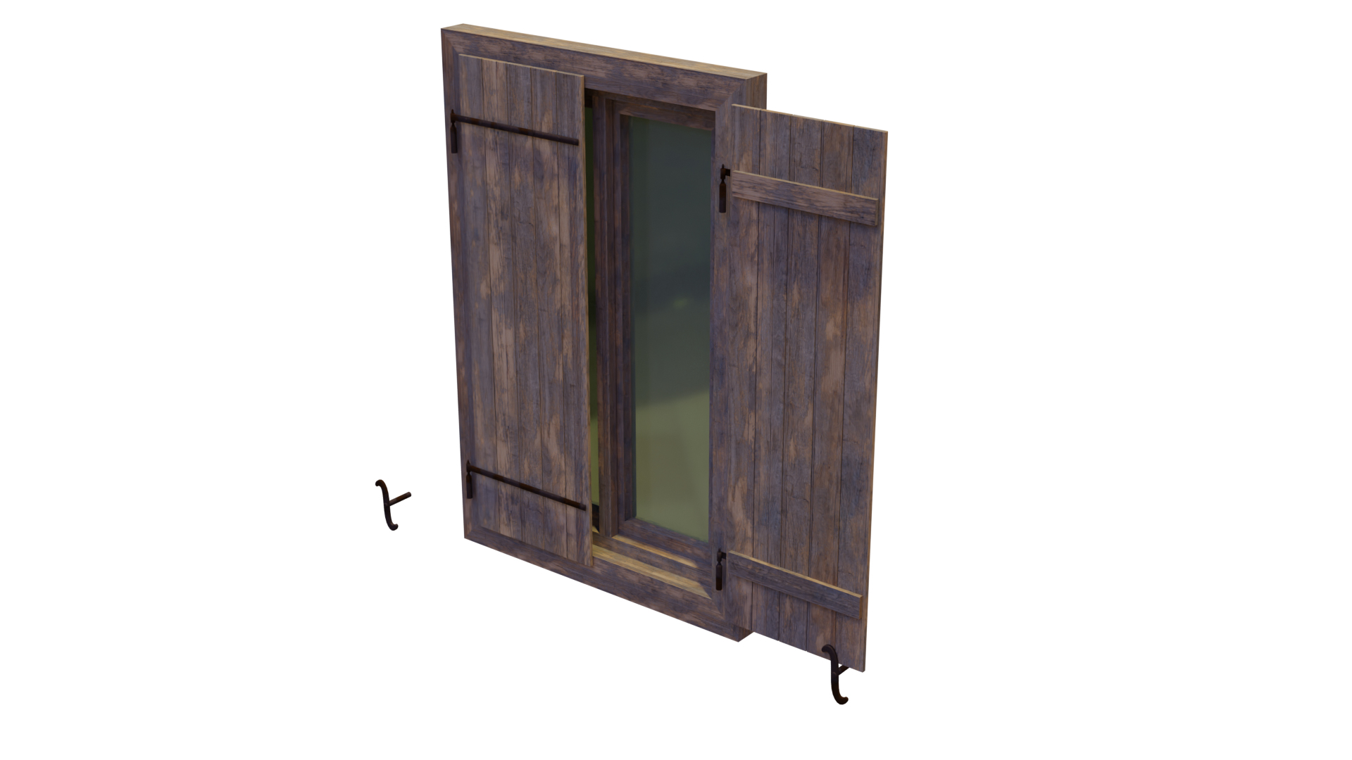 3D model Wooden Shutter with Window - TurboSquid 1825036