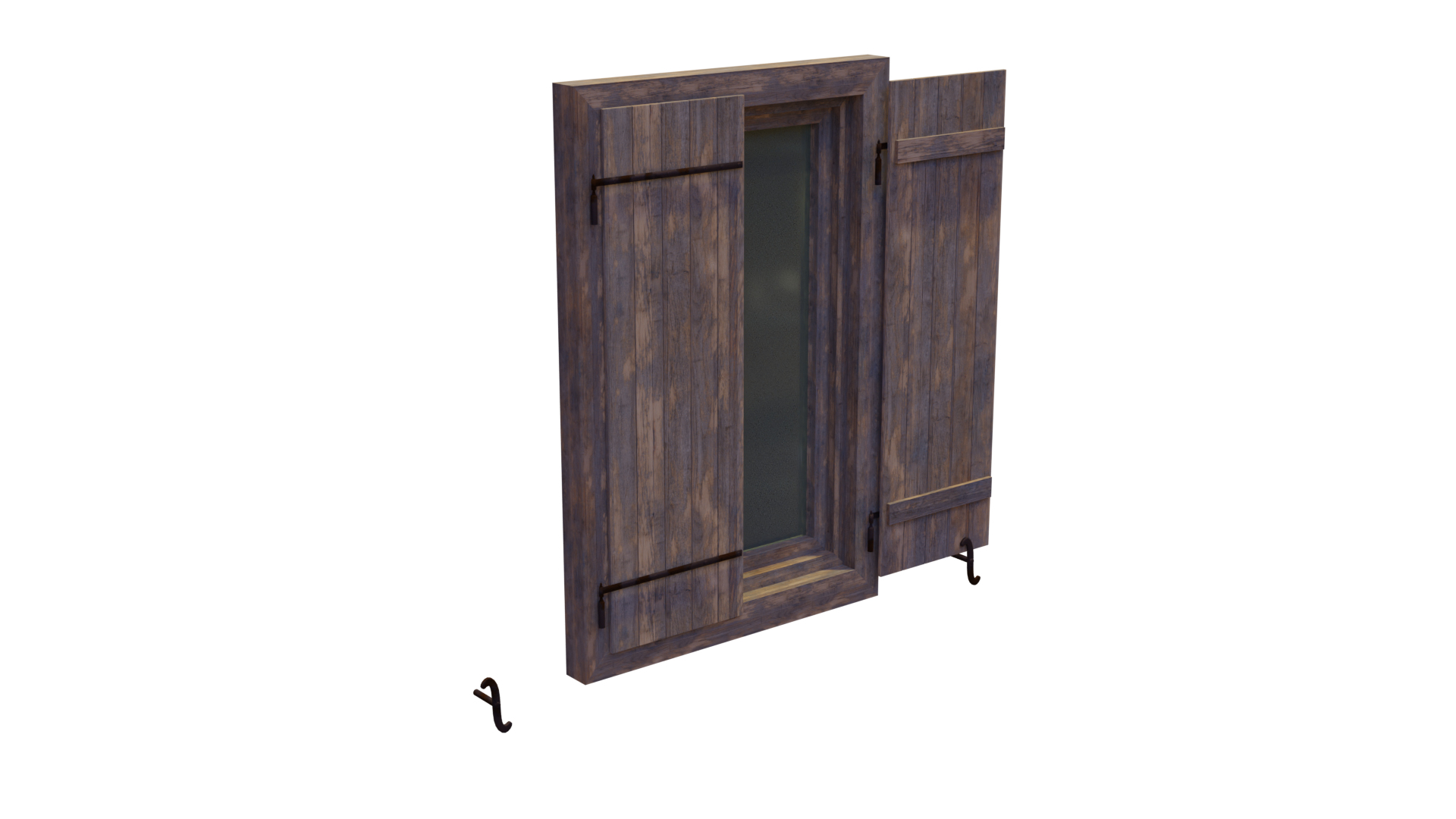 3D Model Wooden Shutter With Window - TurboSquid 1825036