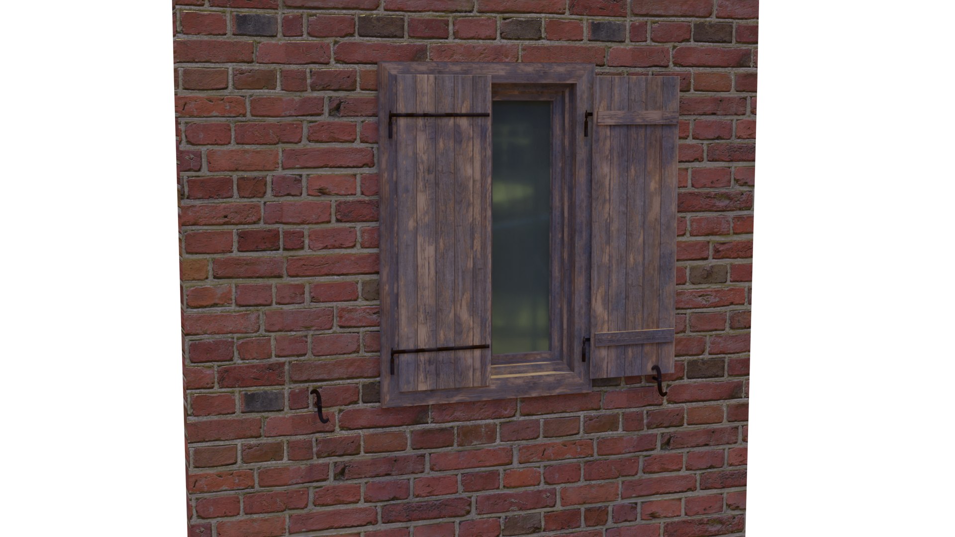 3D Model Wooden Shutter With Window - TurboSquid 1825036