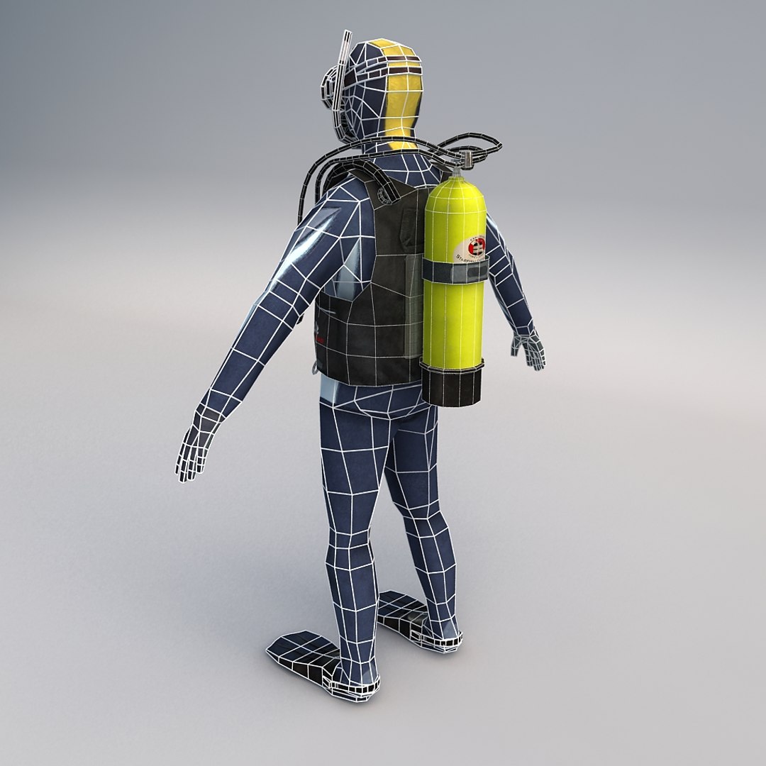 Character Scuba Diver 01 3d Model