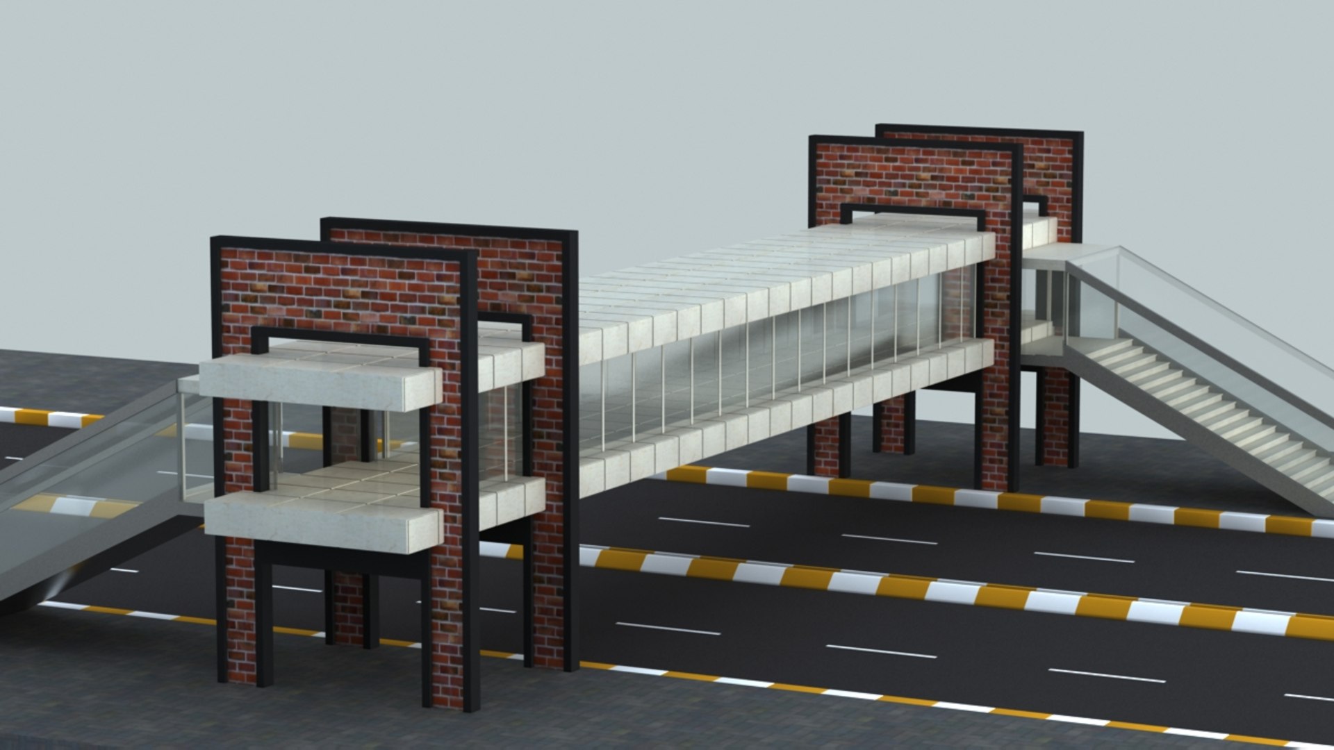 3d Model Footbridge Bridge