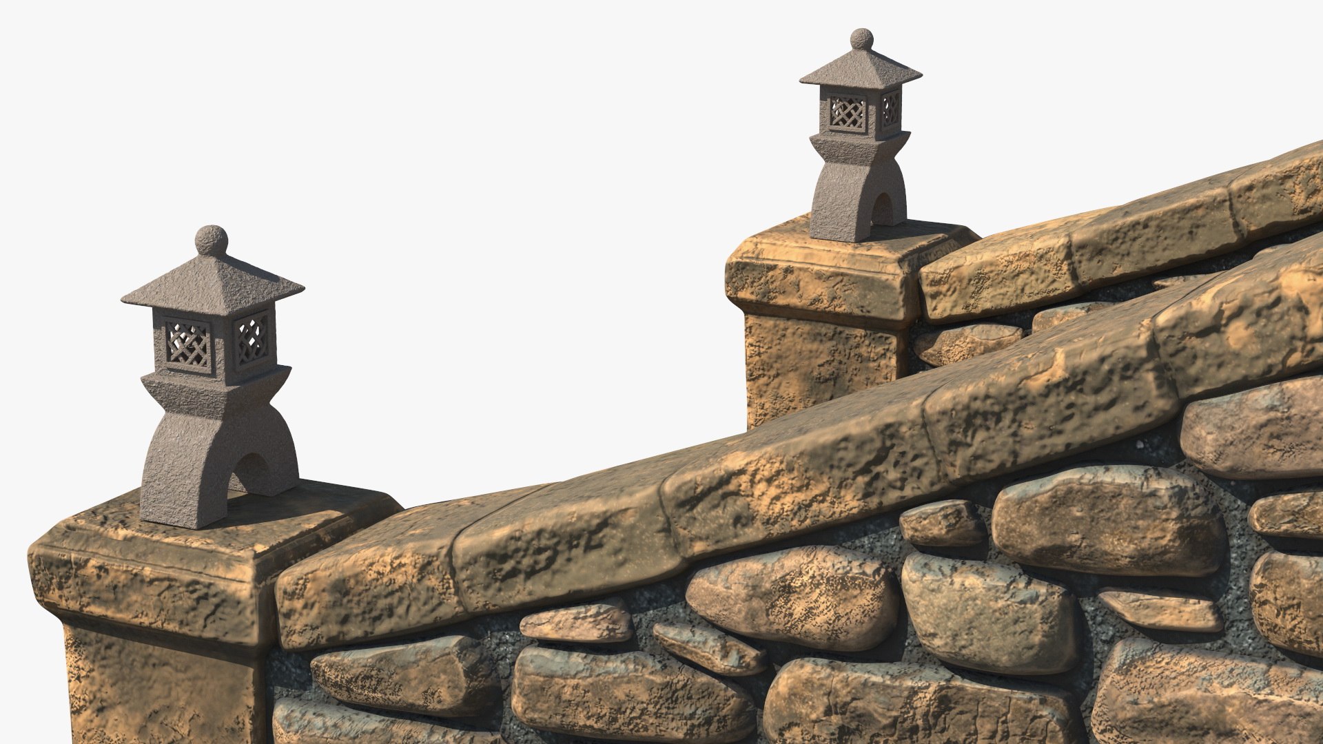Stone Arch Bridge With Lanterns 3D Model - TurboSquid 2340798