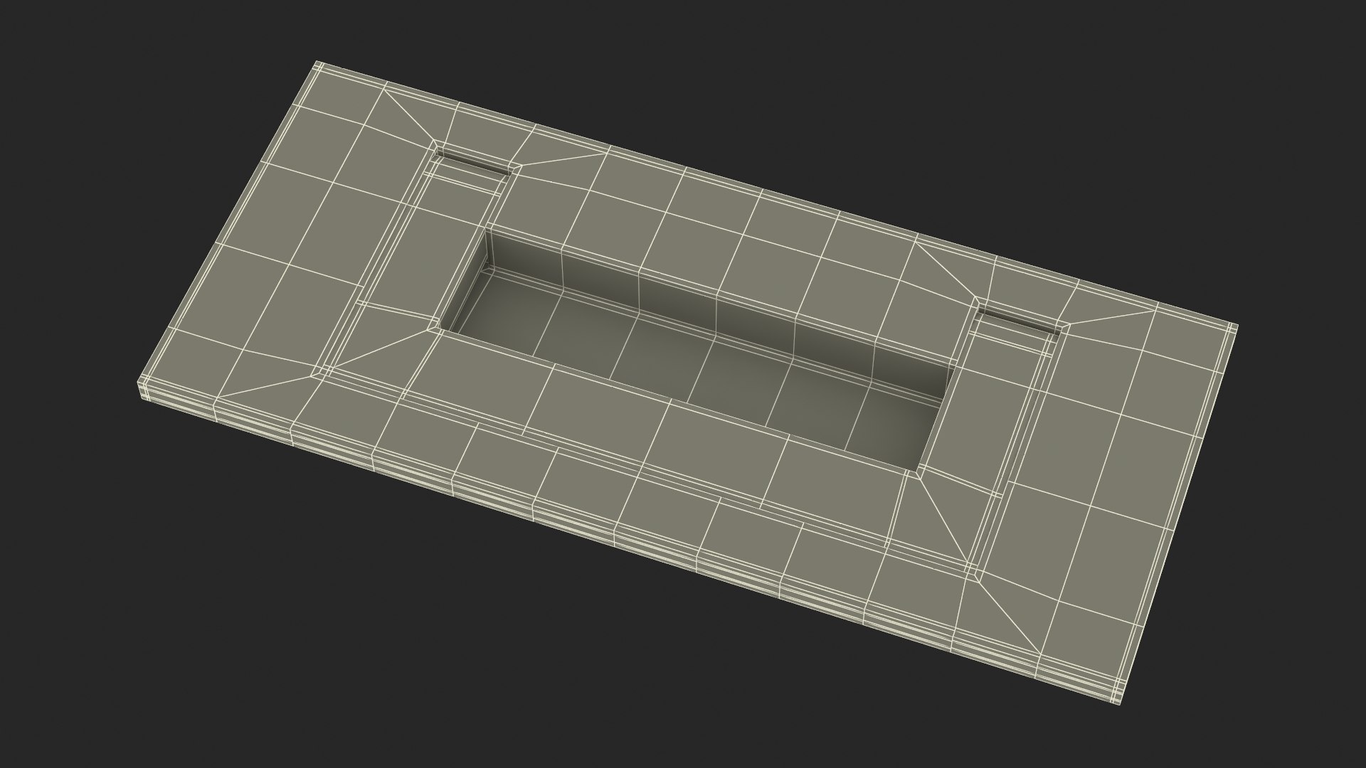 3D Kitchen Cabinet Handle Recessed Rectangular Bronze - TurboSquid 2225897