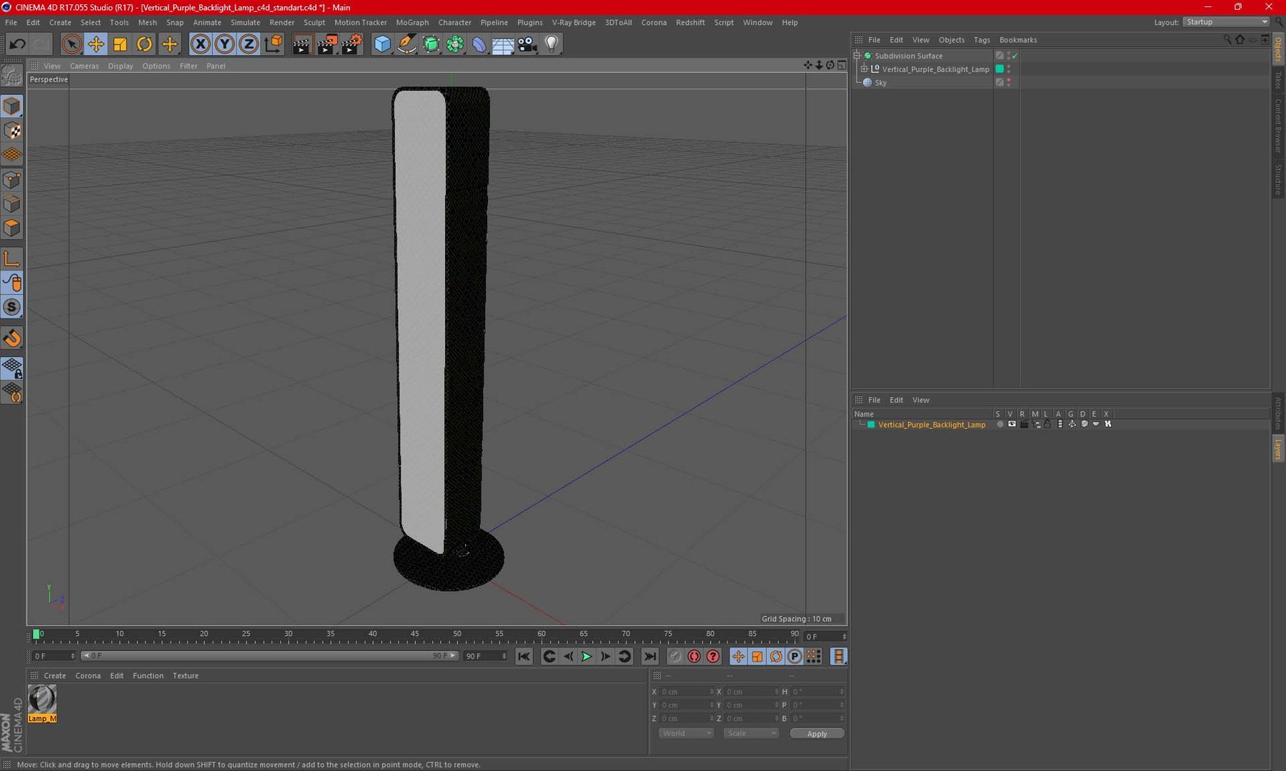 3D Vertical Purple Backlight Lamp - TurboSquid 2202037