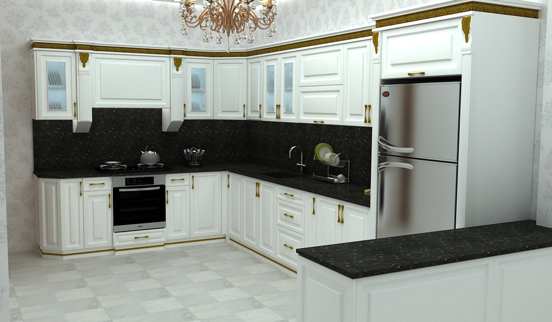 Kitchen Clas Model - TurboSquid 1441428