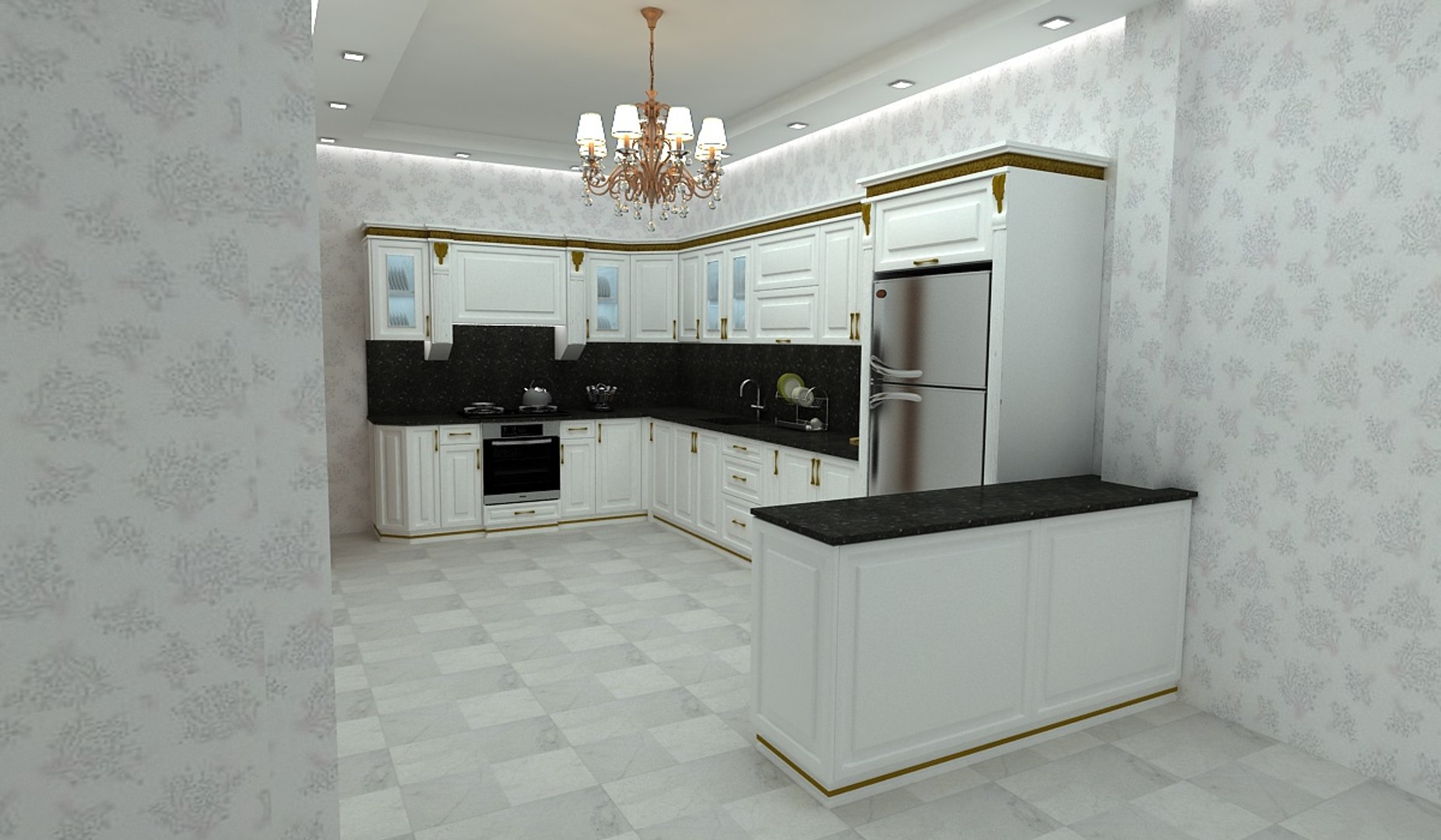 Kitchen Clas Model - TurboSquid 1441428