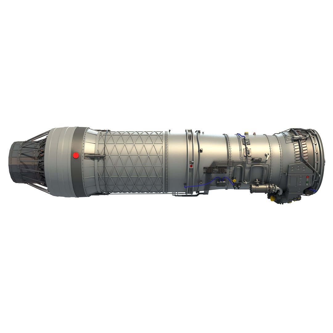 3d model pratt f100 afterburning turbofan engine