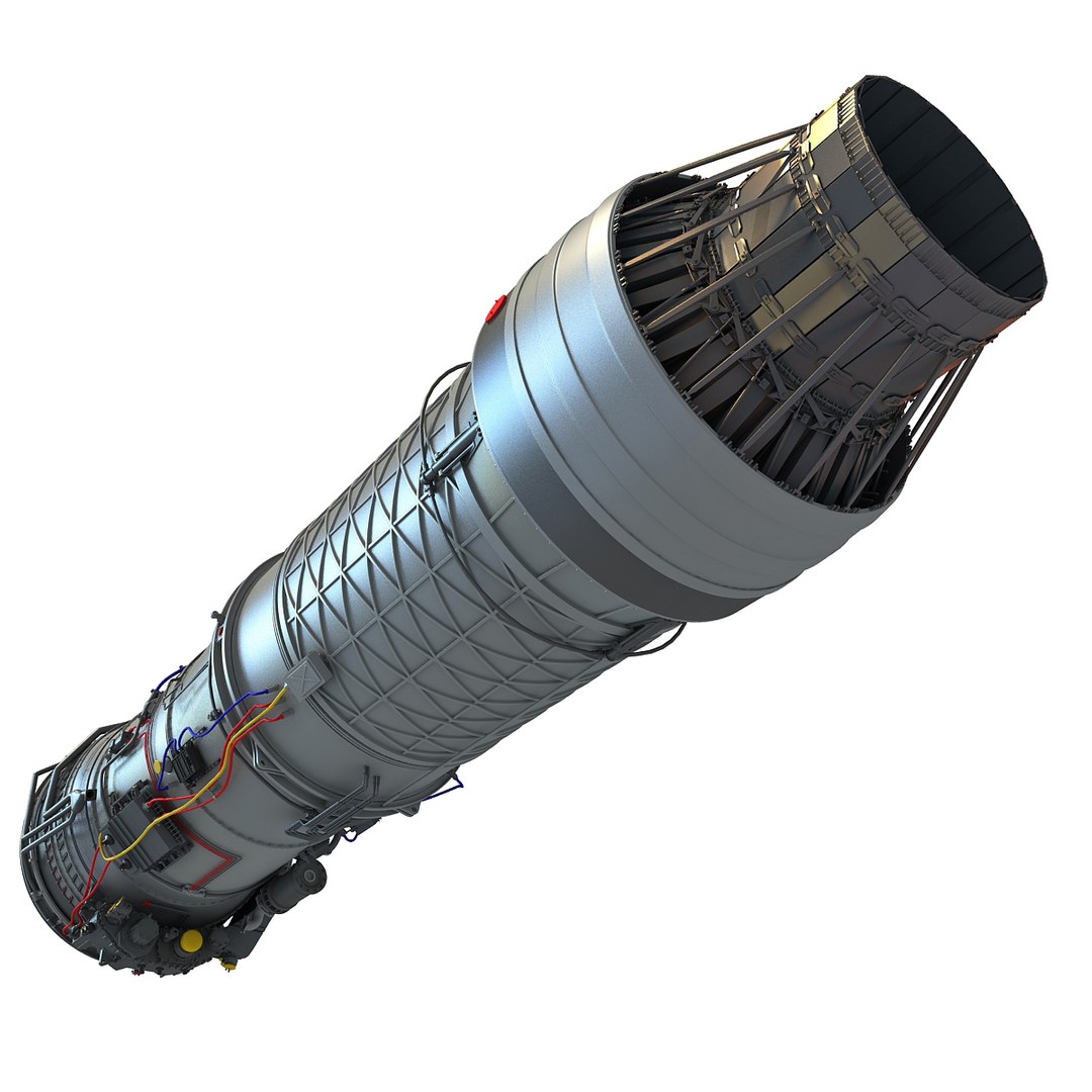 3d model pratt f100 afterburning turbofan engine