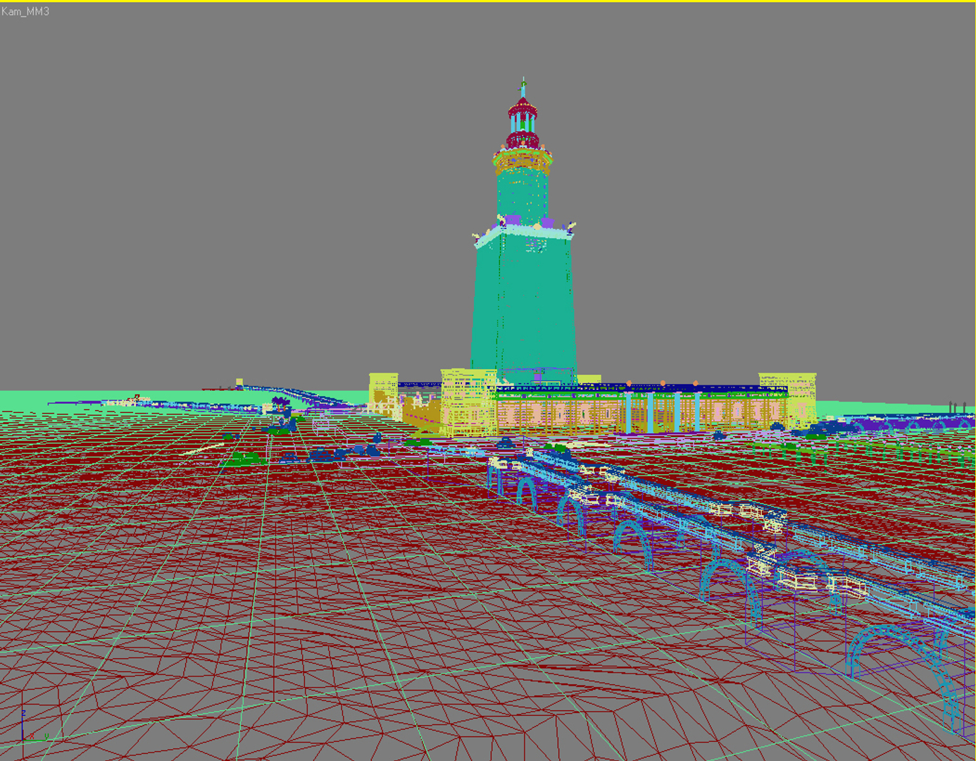 wonders lighthouse alexandria pharos 3d model