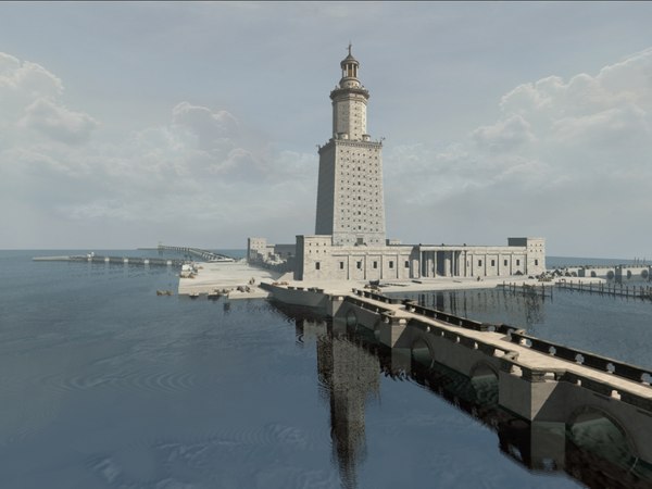 wonders lighthouse alexandria pharos 3d model