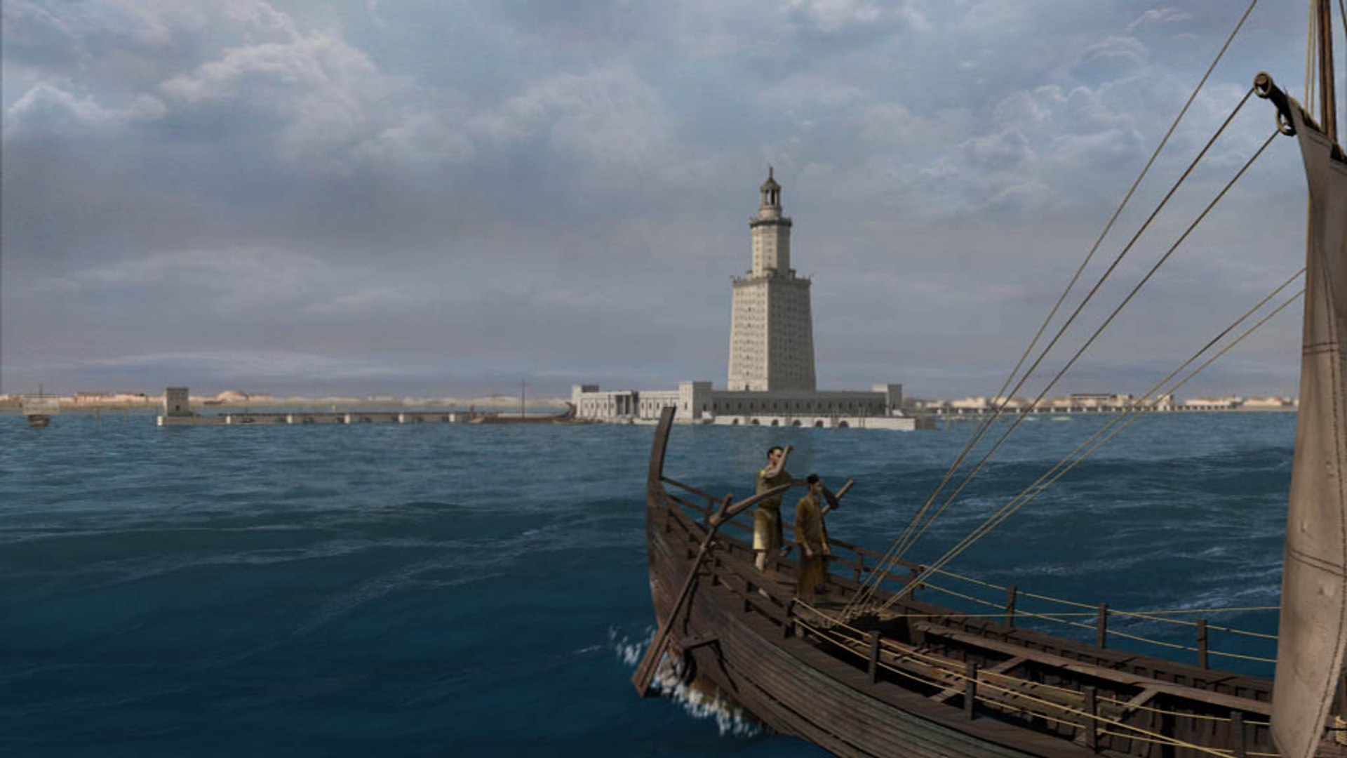 Wonders Lighthouse Alexandria Pharos 3d Model