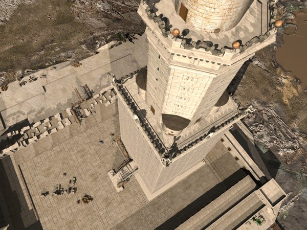 wonders lighthouse alexandria pharos 3d model