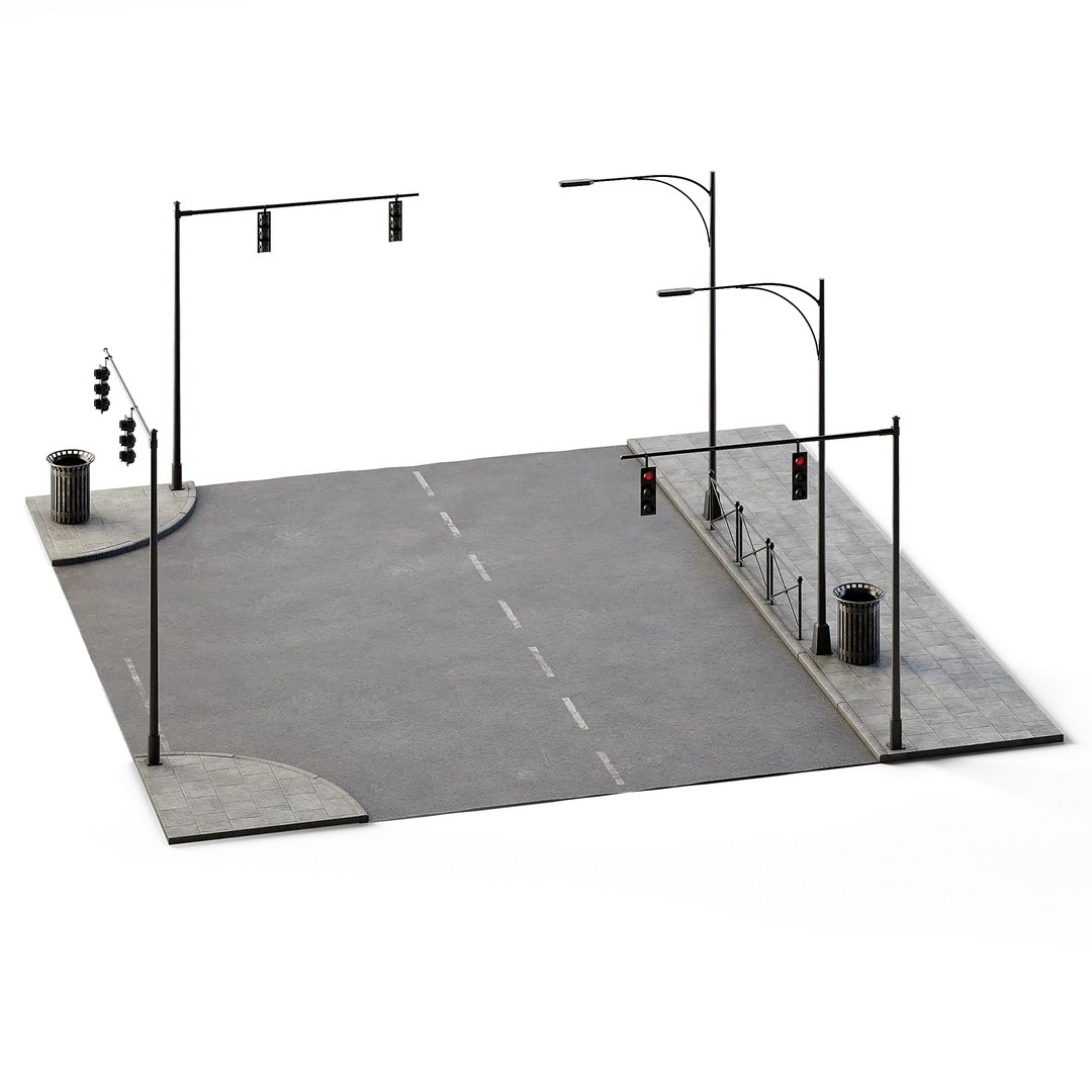 3D T Crossing Set 14m X 14m Model - TurboSquid 2419444