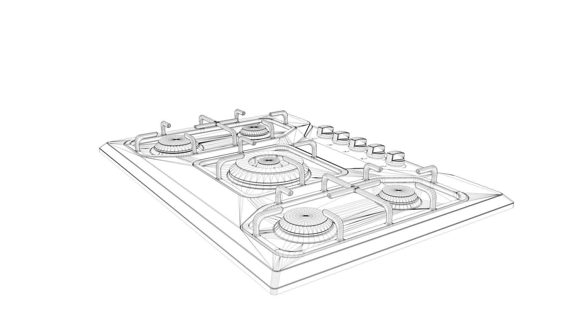 Gas Hob Cooktop 3D Model - TurboSquid 1979134