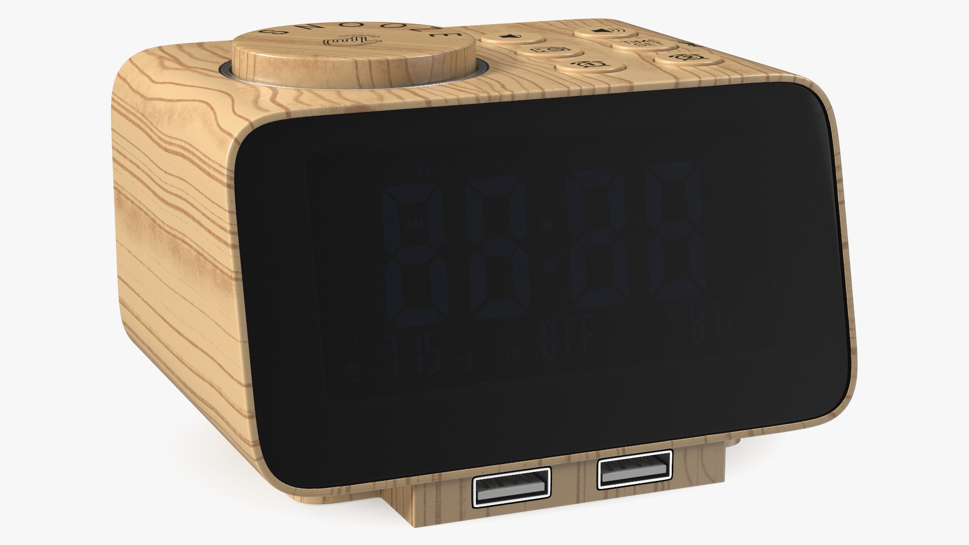 Digital Alarm Clock Wooden With LED Display Off 3D Model - TurboSquid ...