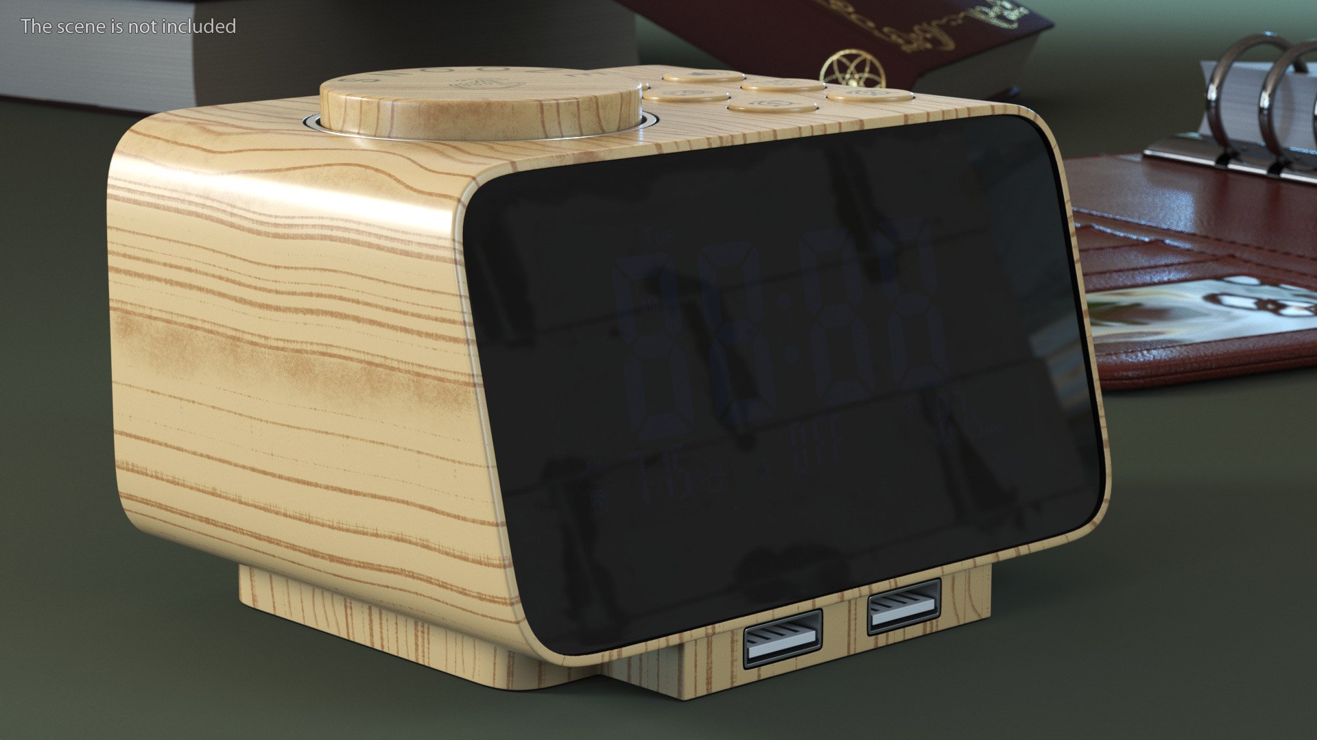 Digital Alarm Clock Wooden With LED Display Off 3D Model - TurboSquid ...