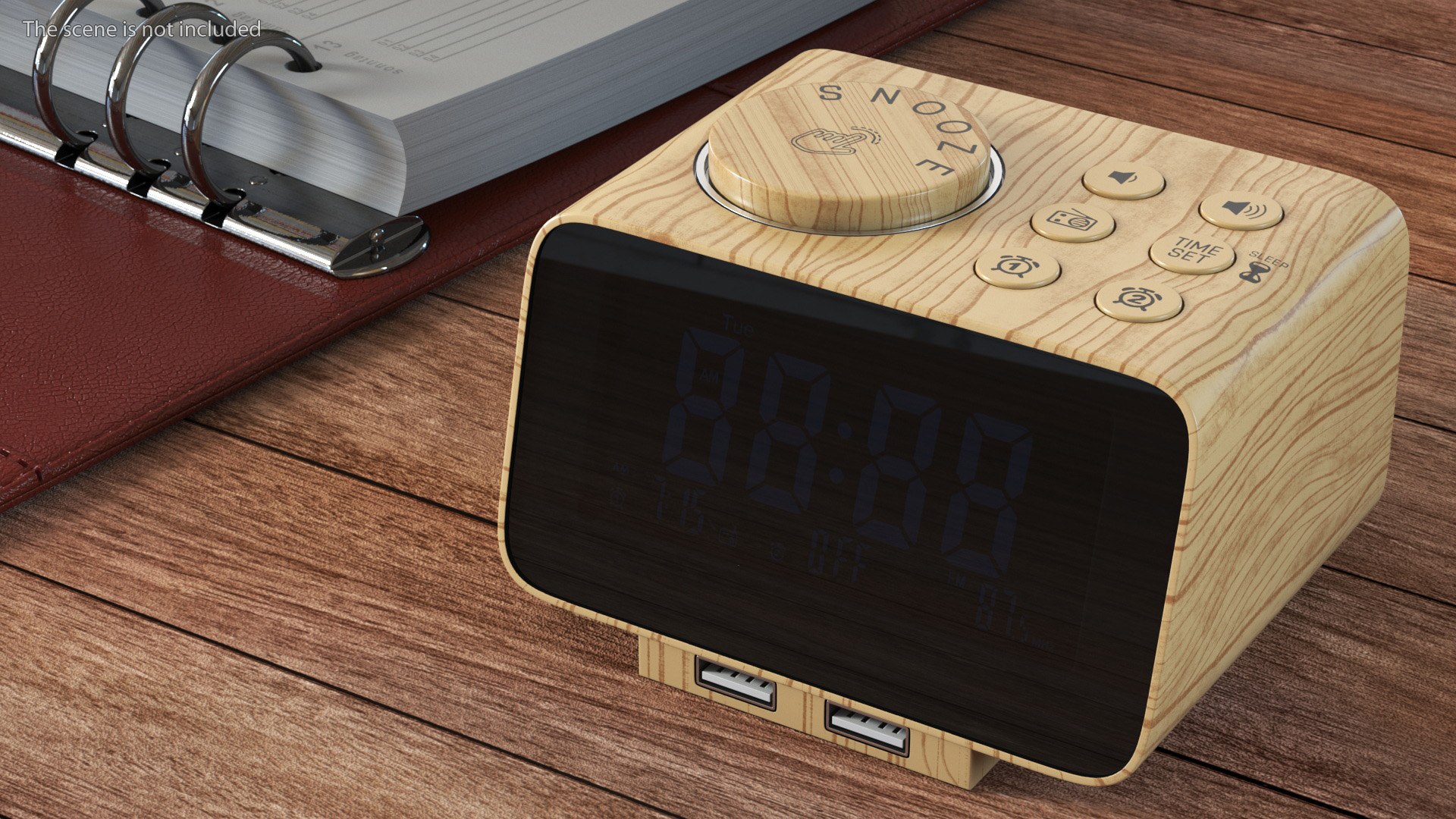 Digital Alarm Clock Wooden With LED Display Off 3D Model - TurboSquid ...