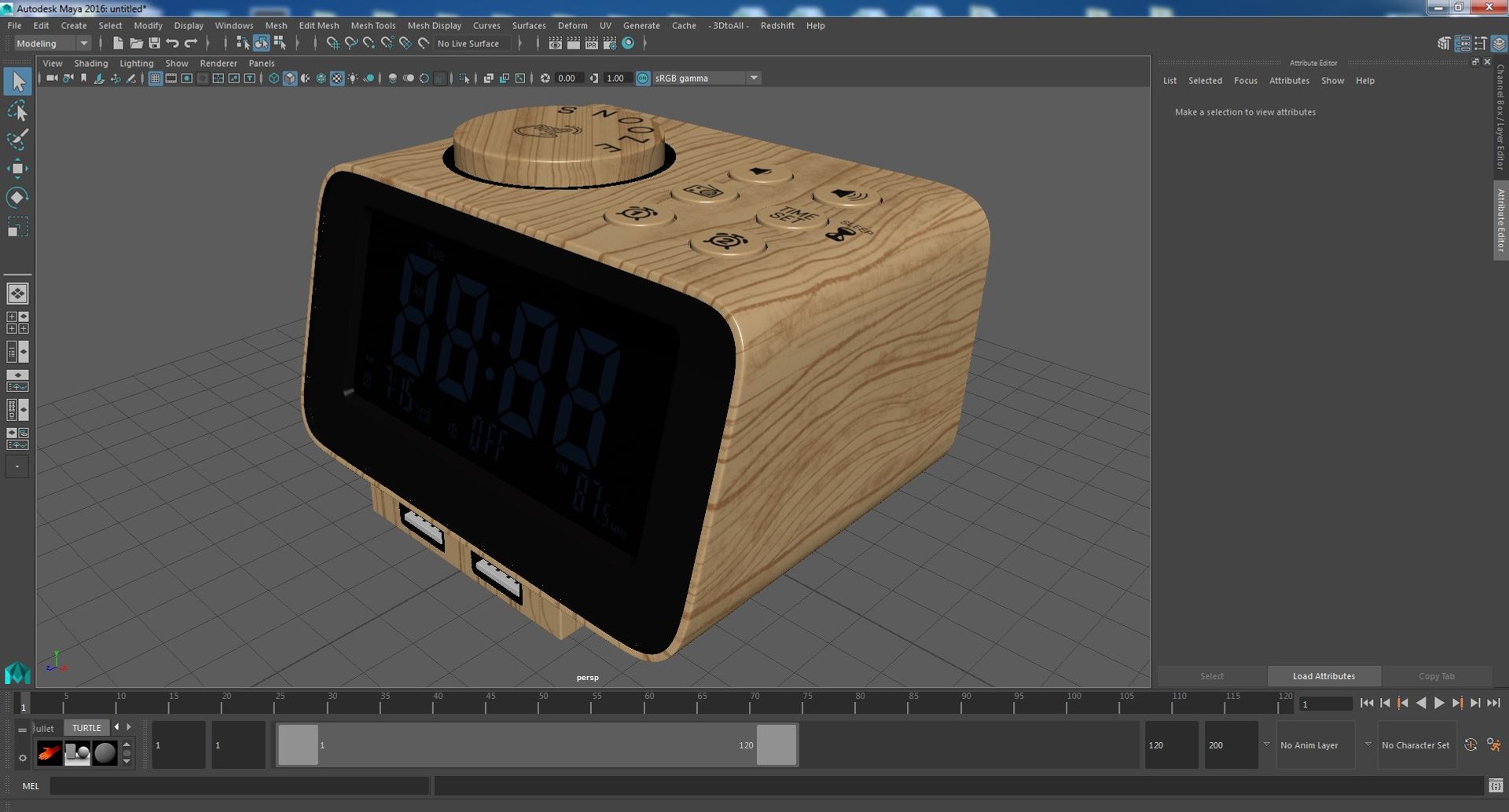 Digital Alarm Clock Wooden With LED Display Off 3D Model - TurboSquid ...
