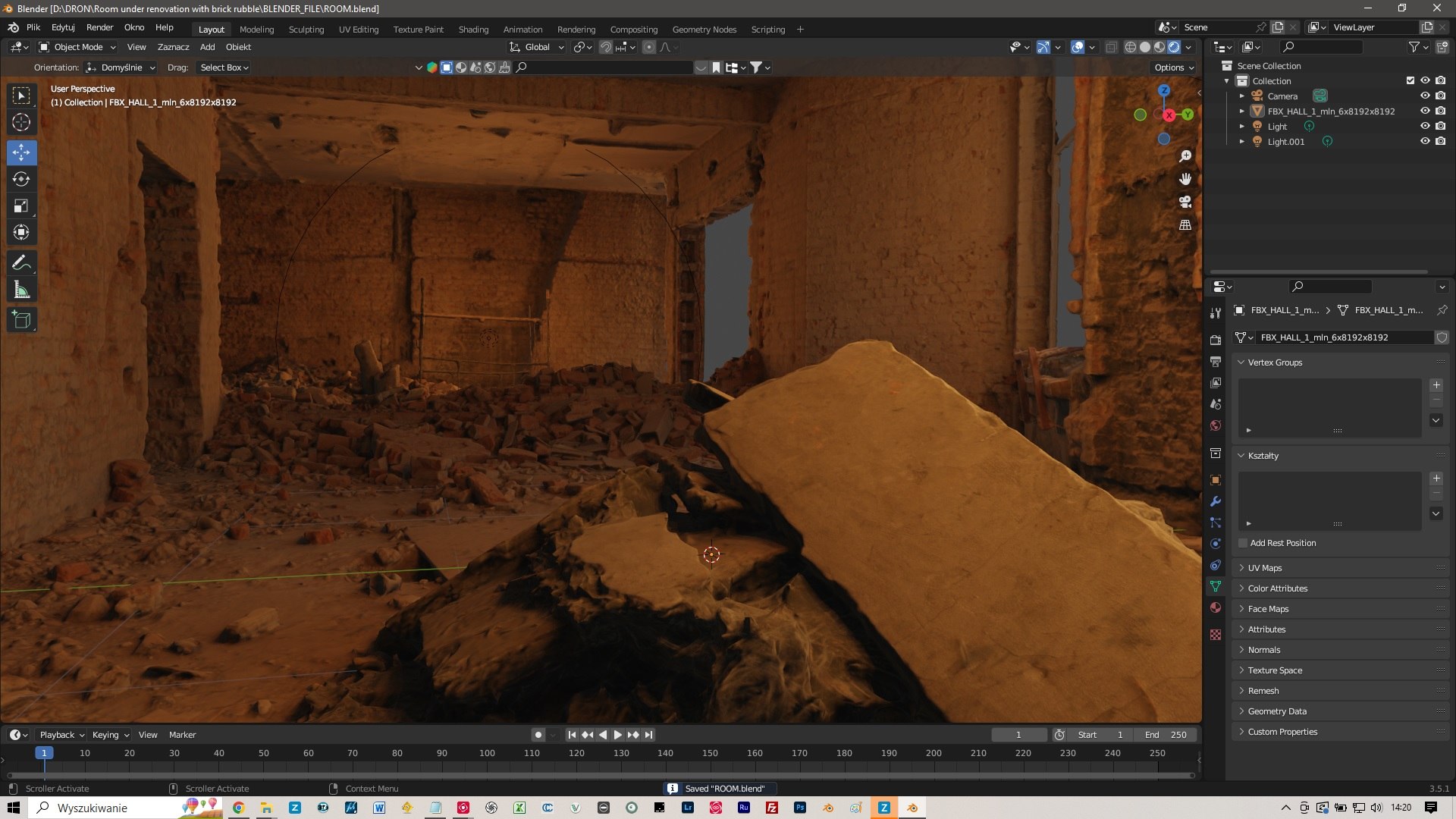 Room Under Renovation With Brick Rubble 3D Model - TurboSquid 2240711