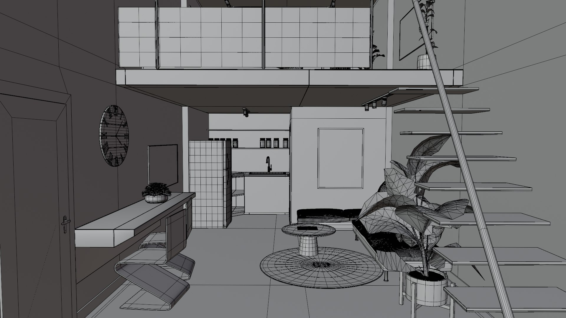3D Loft Interior - TurboSquid 1670635