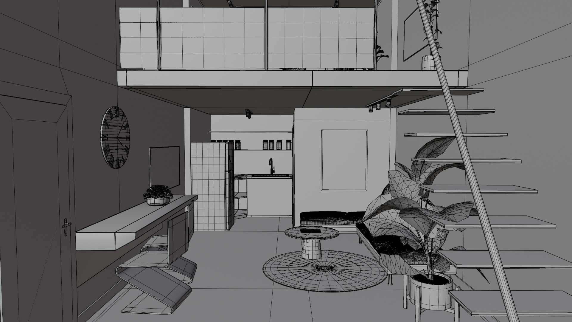 3D loft interior - TurboSquid 1670635