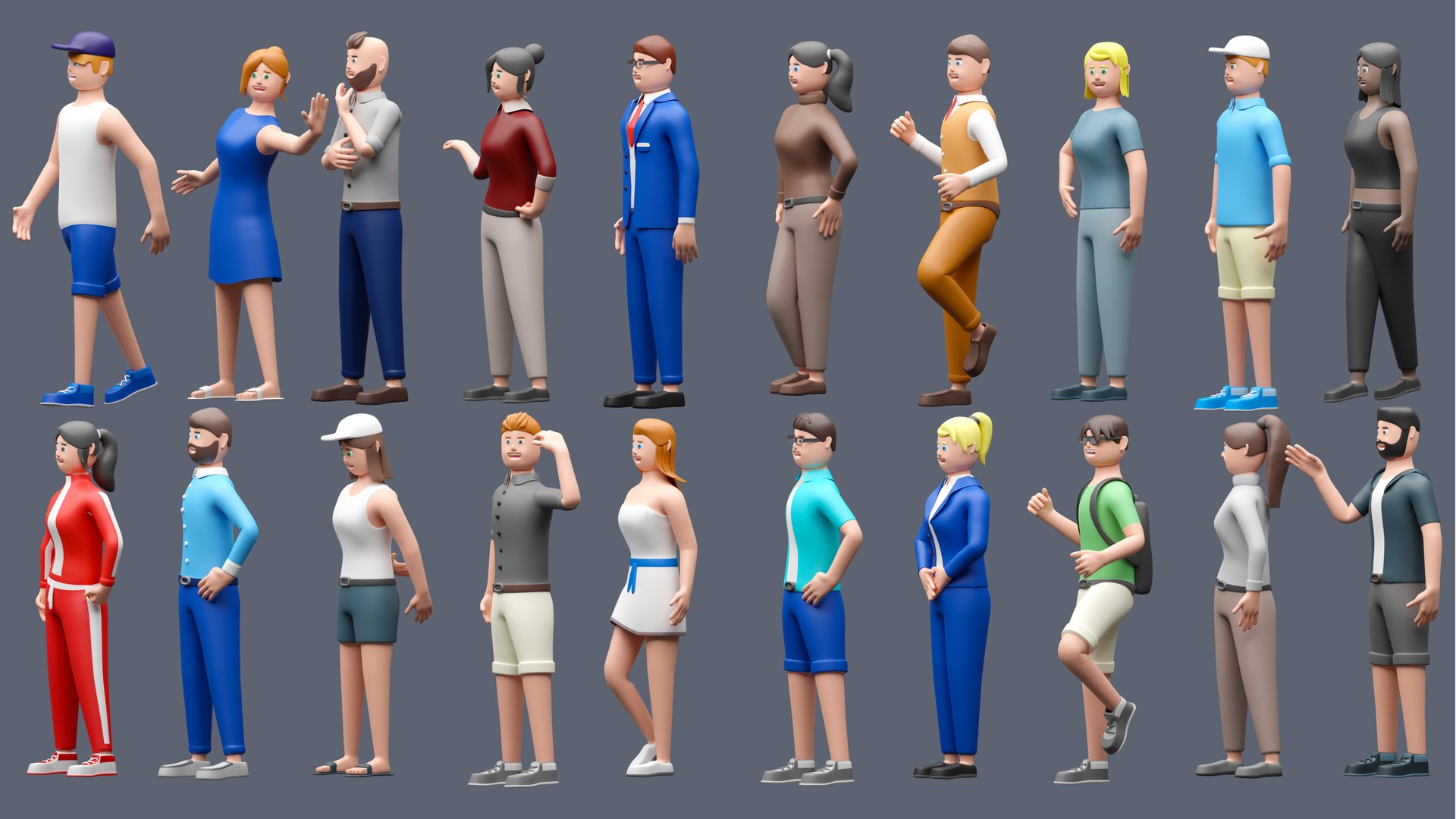 Cartoon Characters 1 3D Model - TurboSquid 1974704