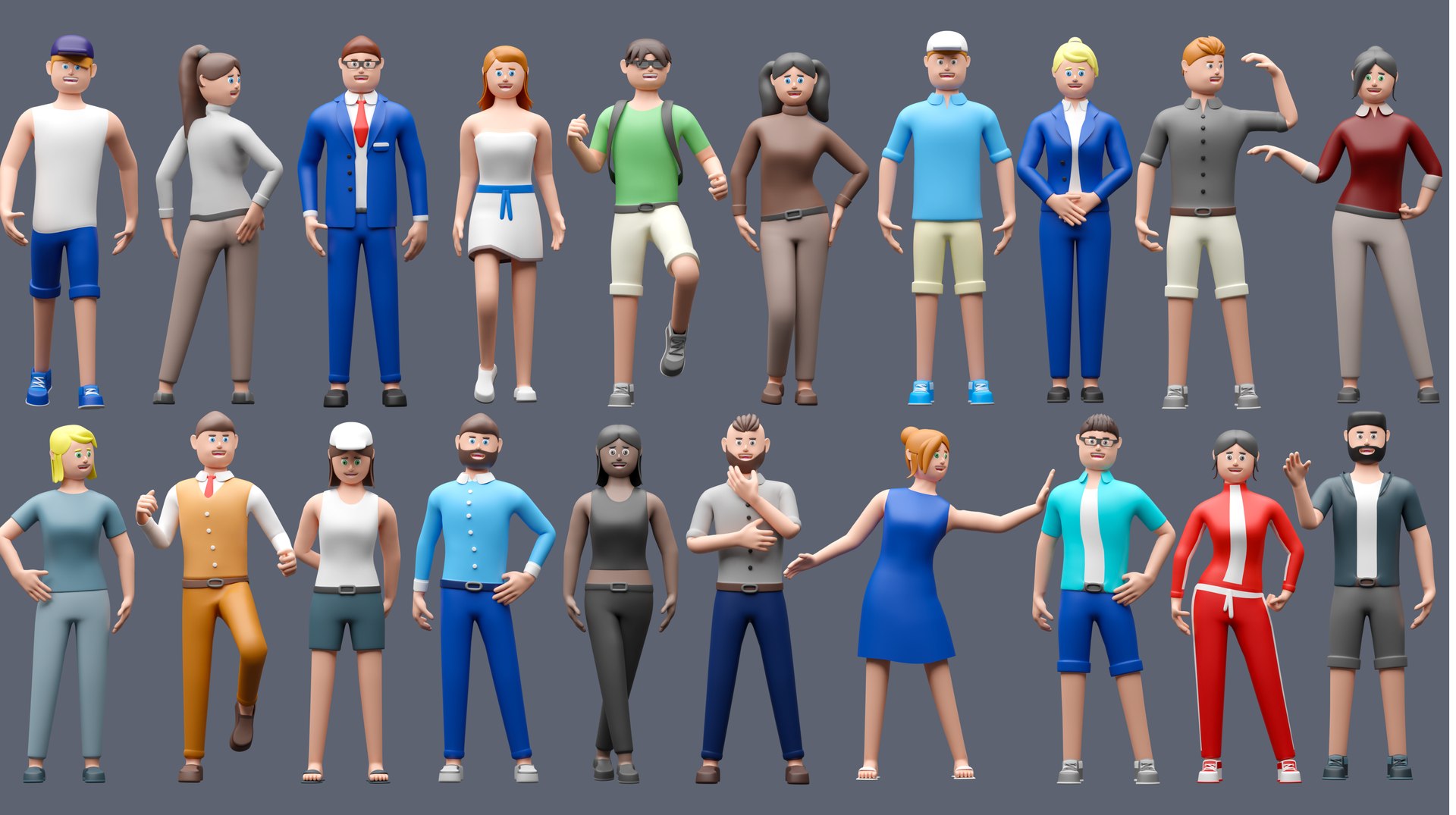 Cartoon Characters 1 3D Model - TurboSquid 1974704