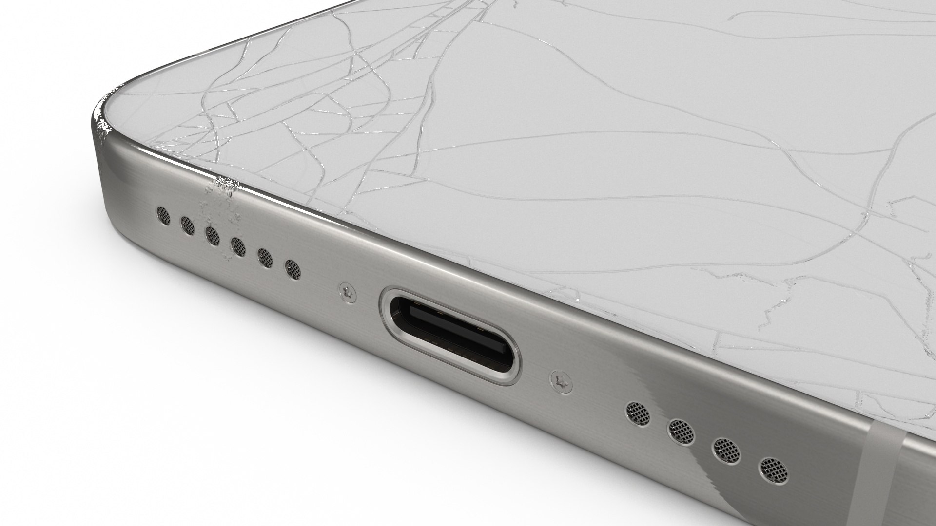 3D Apple Titanium IPhone 15 Pro Max White Cracked - TurboSquid 2250589