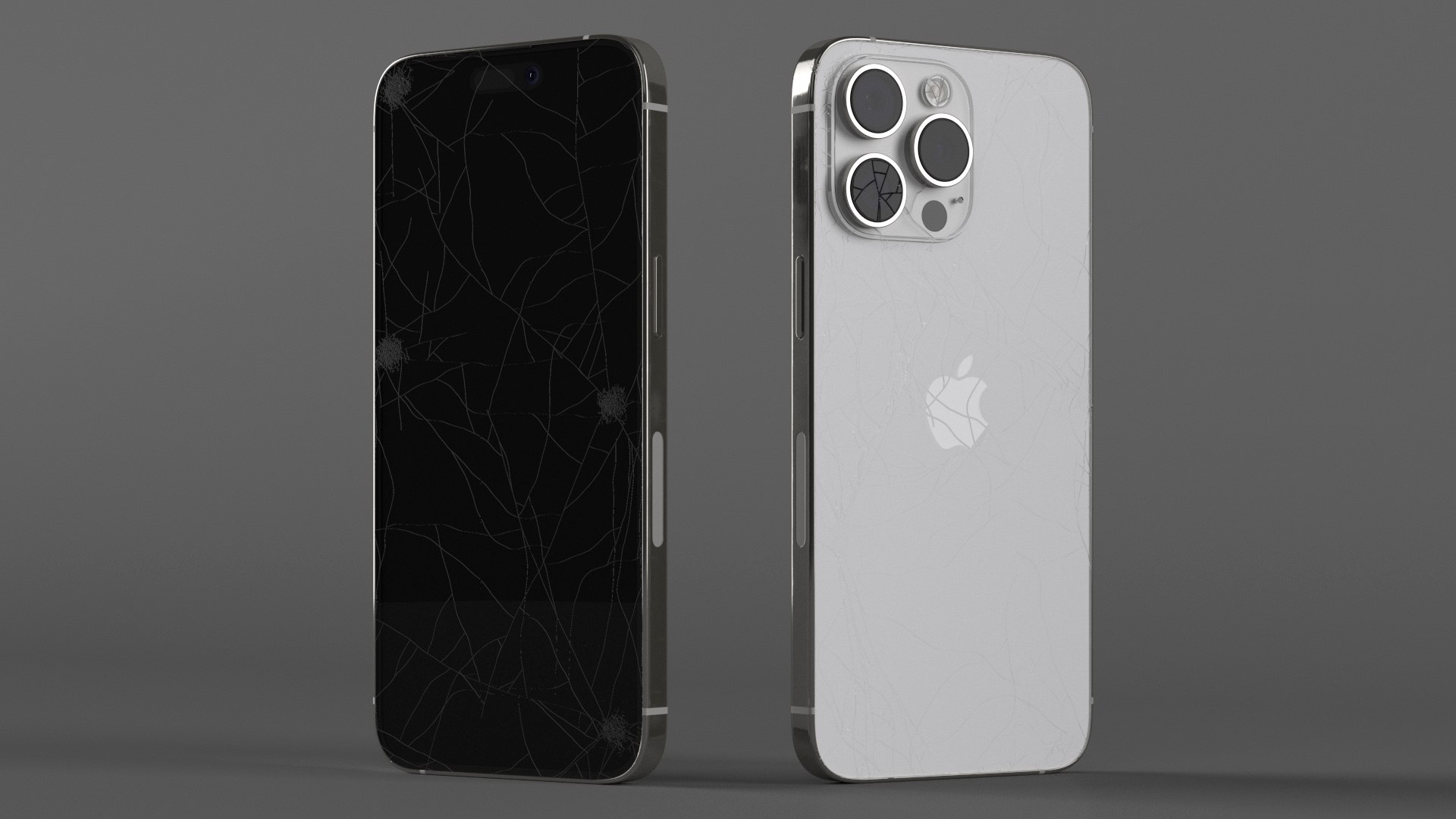 3D Apple Titanium IPhone 15 Pro Max White Cracked - TurboSquid 2250589