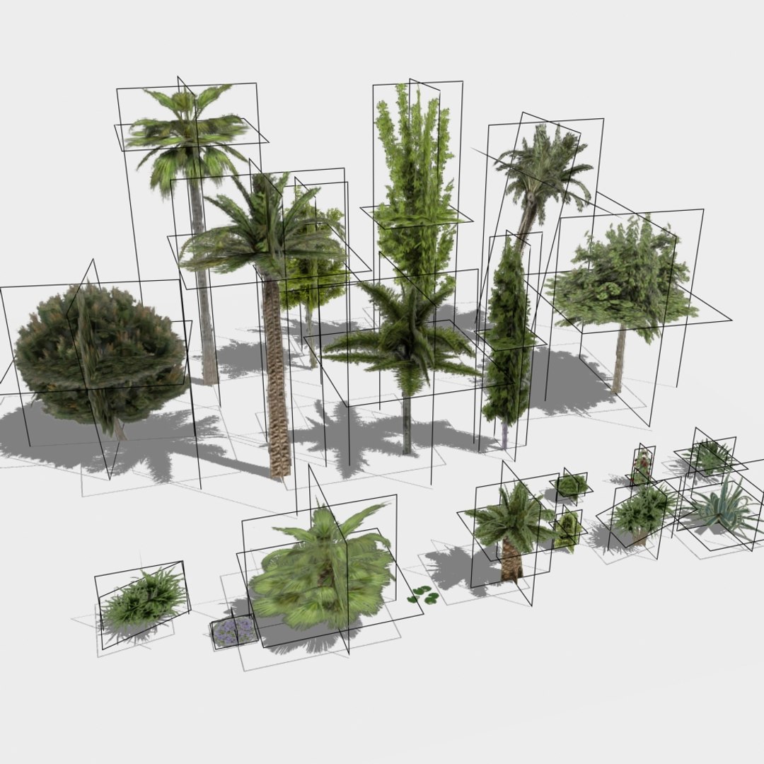 3ds Max 20 Low-poly Trees Shrubs