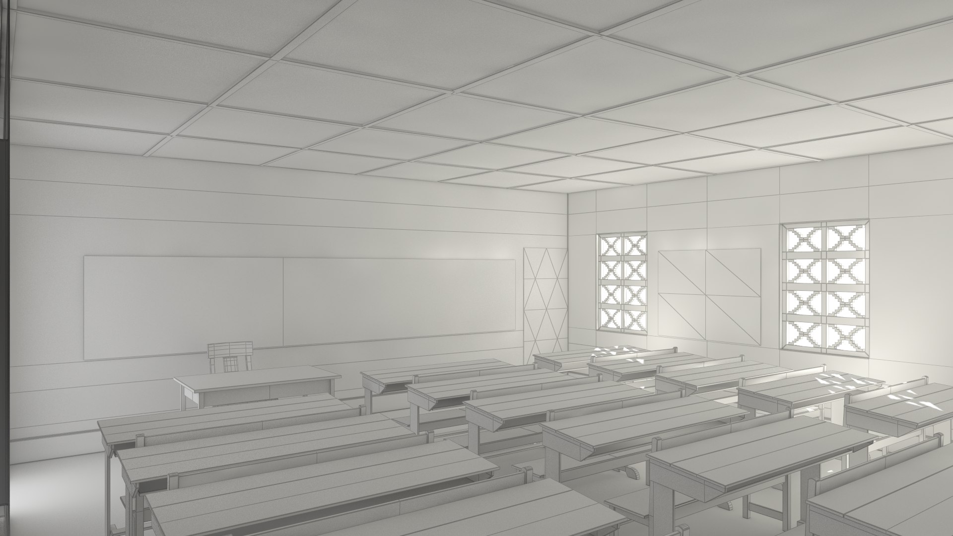 3D Model Class Room Realistic - TurboSquid 1263272