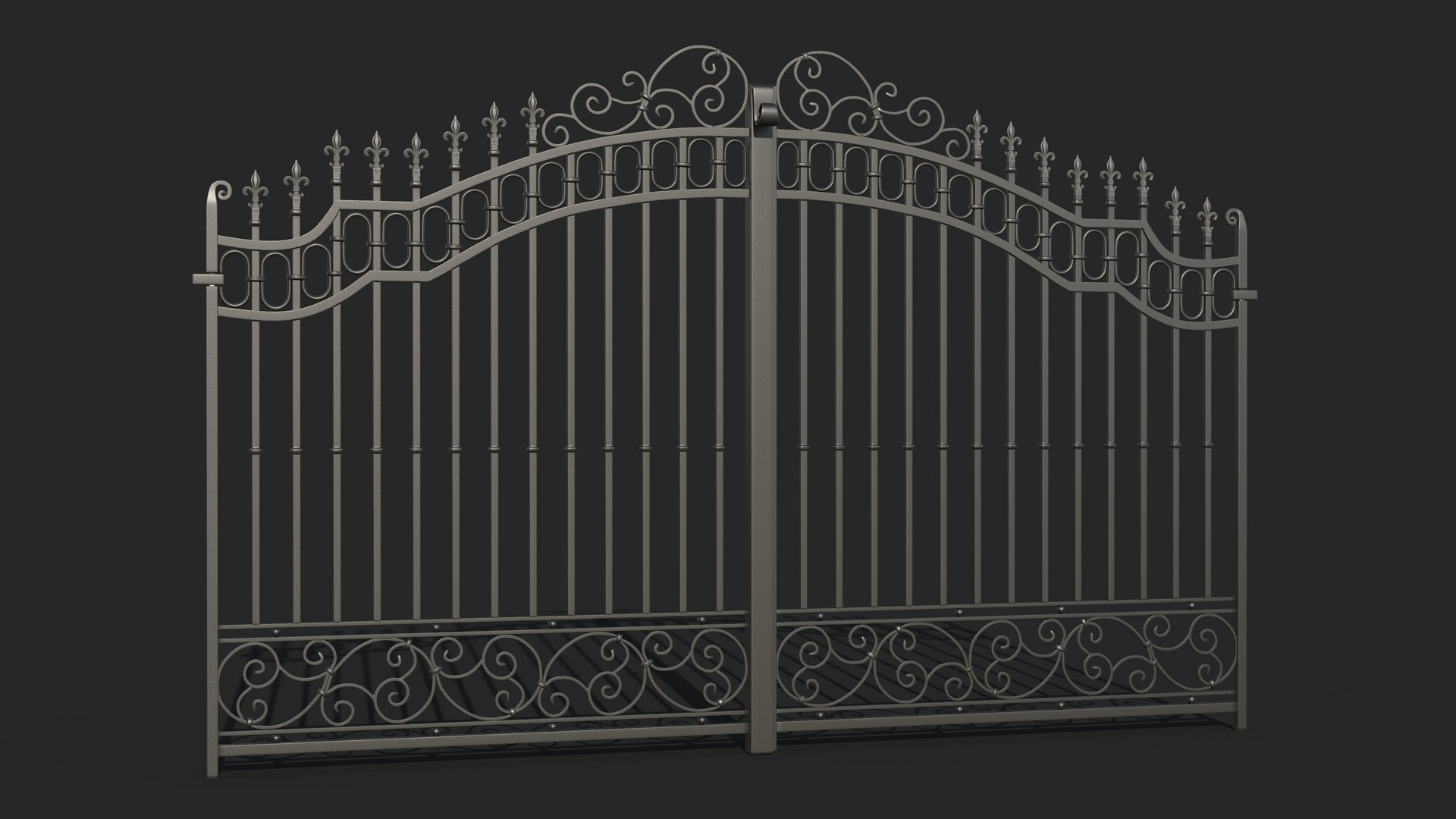 Ornate Wrought Iron Gate 3D Model - TurboSquid 2247311