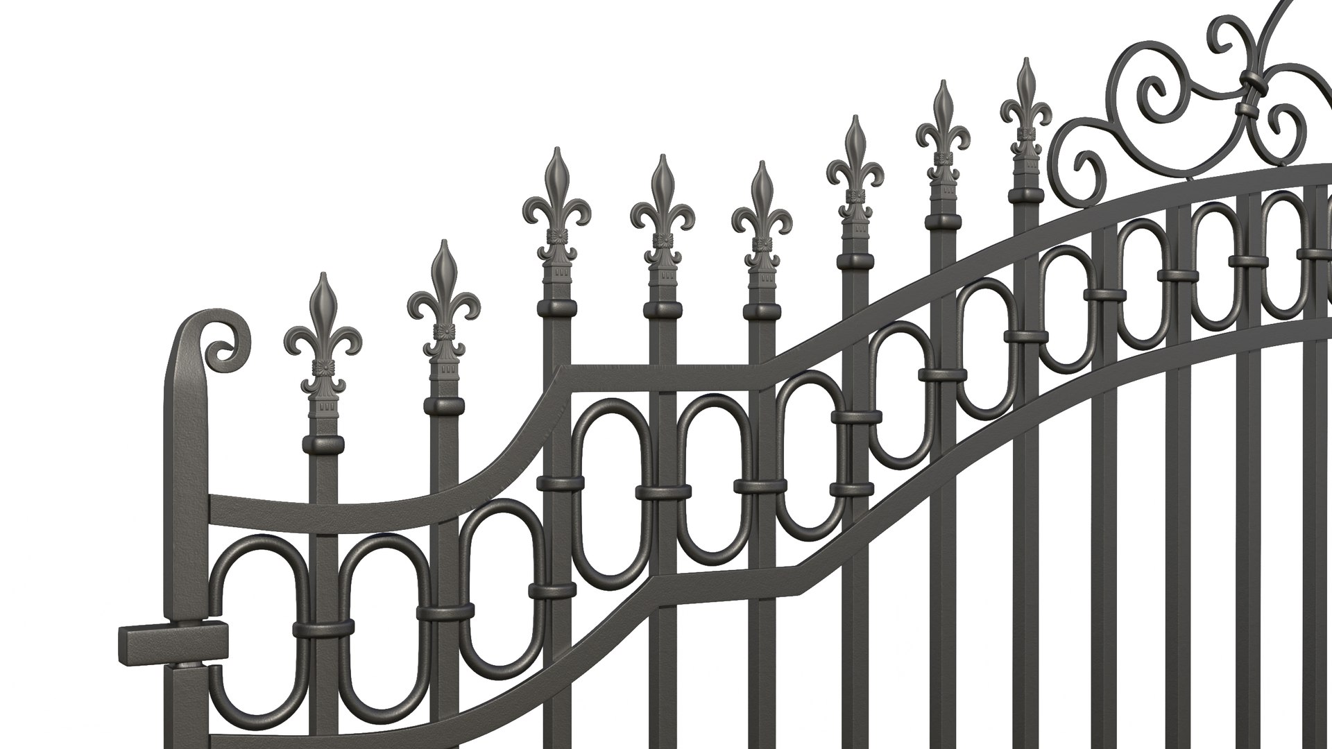 Ornate Wrought Iron Gate 3D Model - TurboSquid 2247311