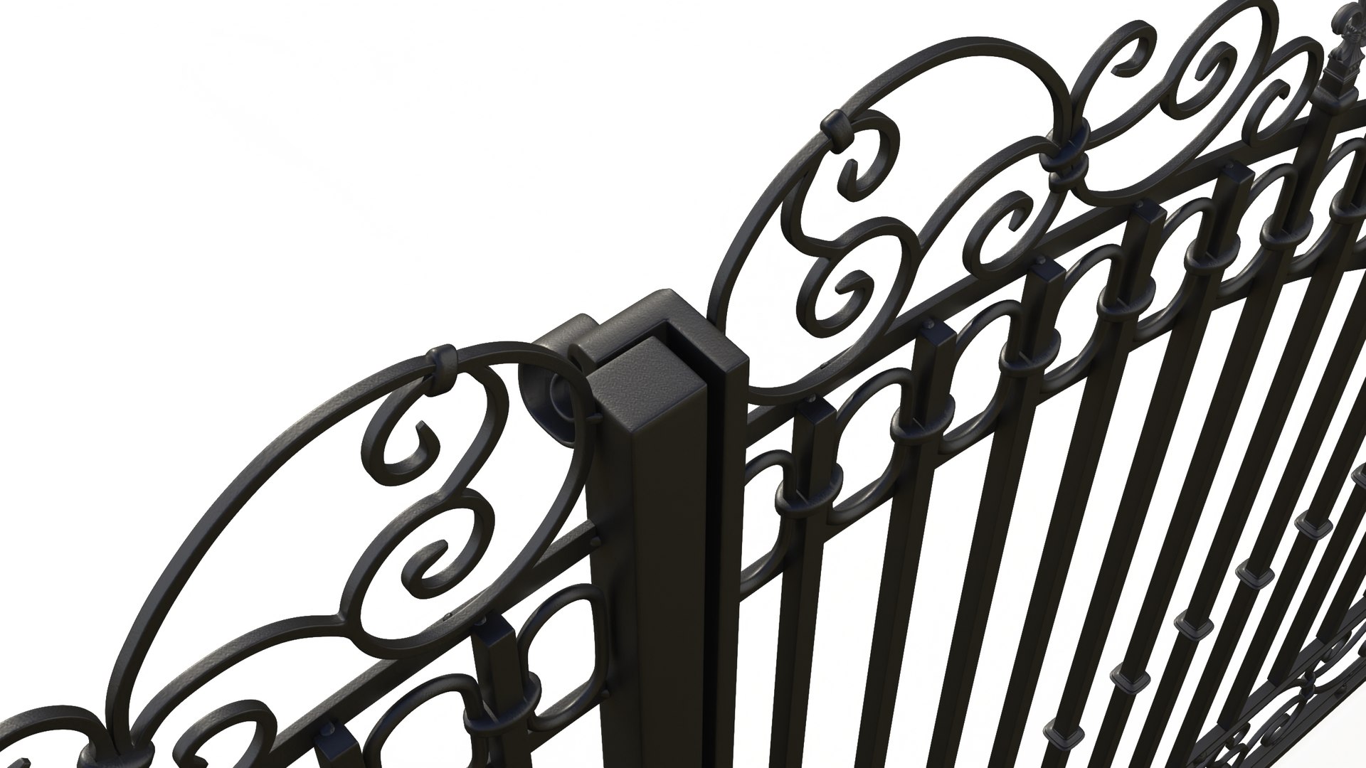 Ornate Wrought Iron Gate 3D Model - TurboSquid 2247311