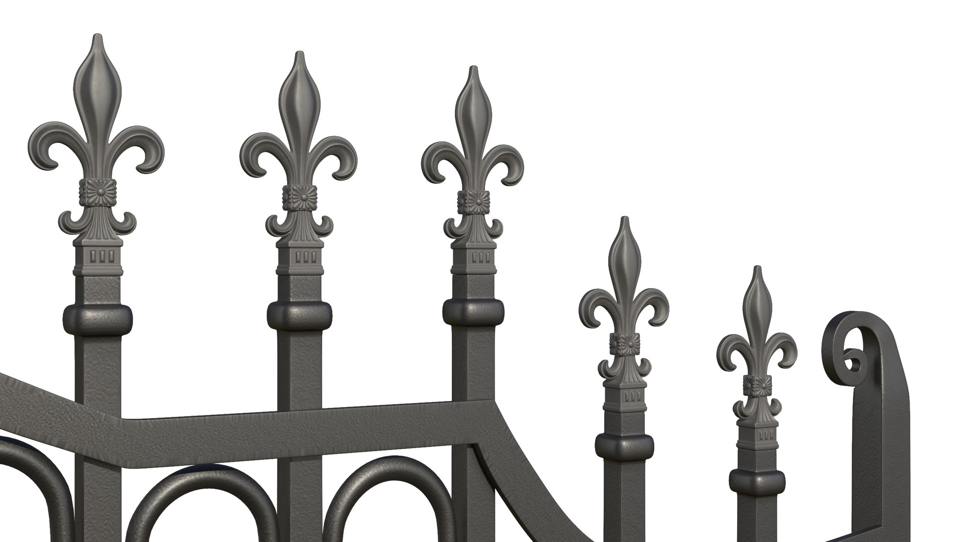 Ornate Wrought Iron Gate 3D Model - TurboSquid 2247311
