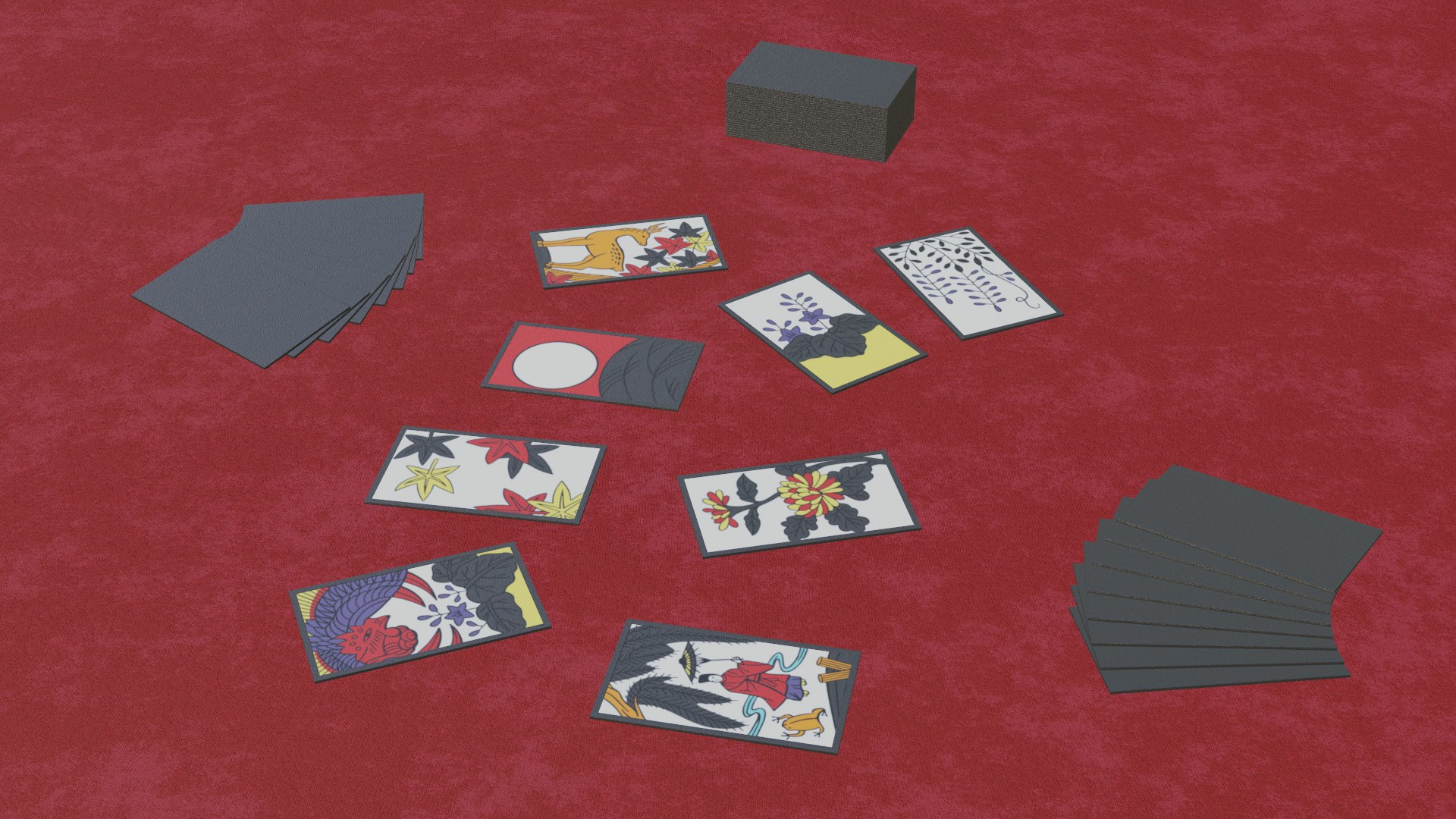 Hanafuda - Flower Cards 3D - TurboSquid 1948788