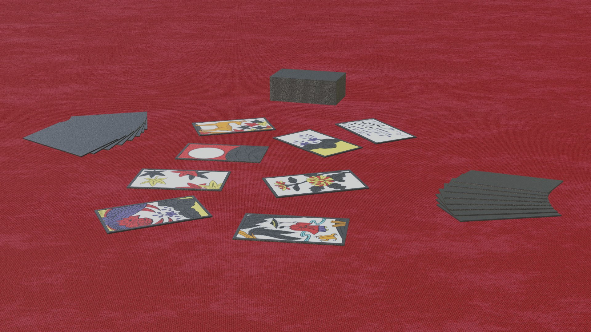 Hanafuda - Flower Cards 3D - TurboSquid 1948788
