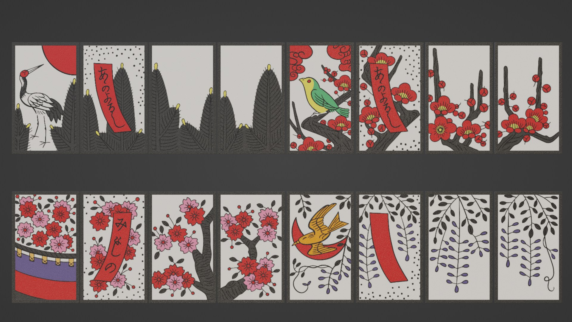 Hanafuda - Flower Cards 3D - TurboSquid 1948788