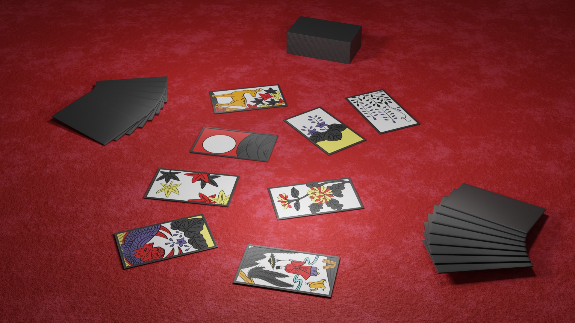 3D модель Hanafuda - Flower Cards - TurboSquid 1948788