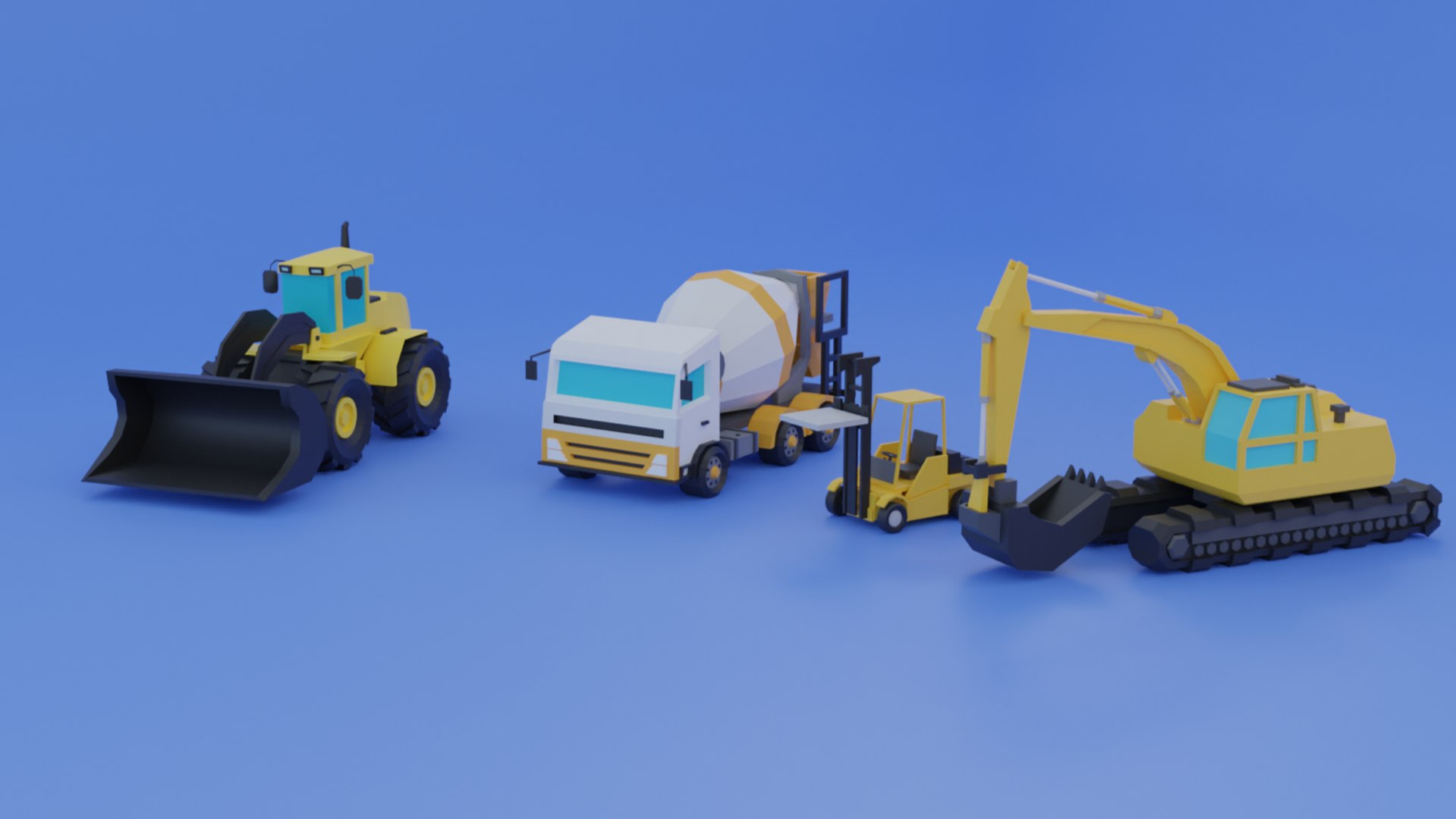 Constraction Machines Game Assets Low Poly Models 3D Model - TurboSquid ...