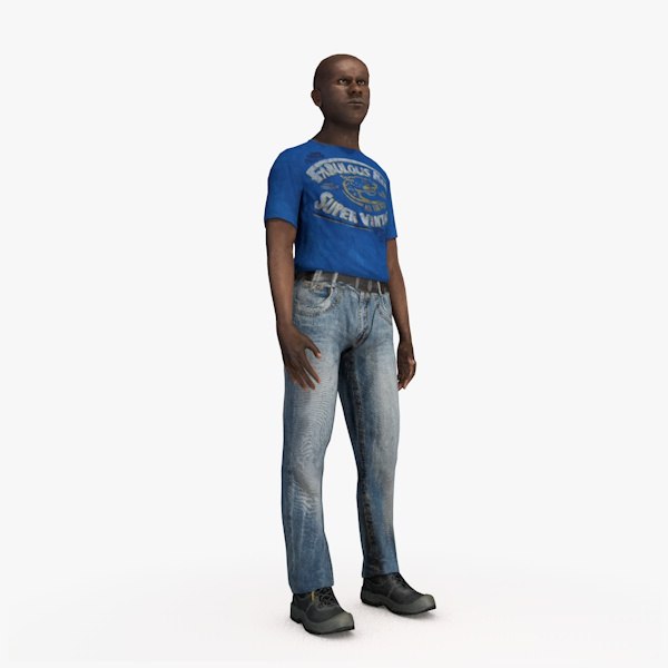 3d workers rig people man model