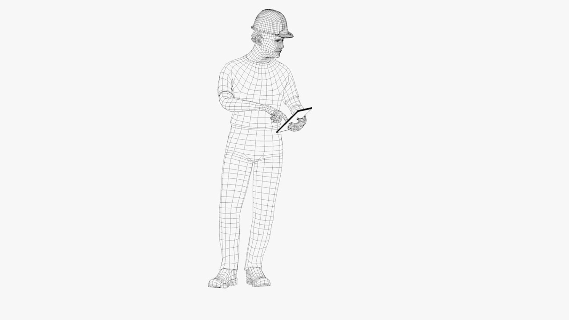 3d workers rig people man model