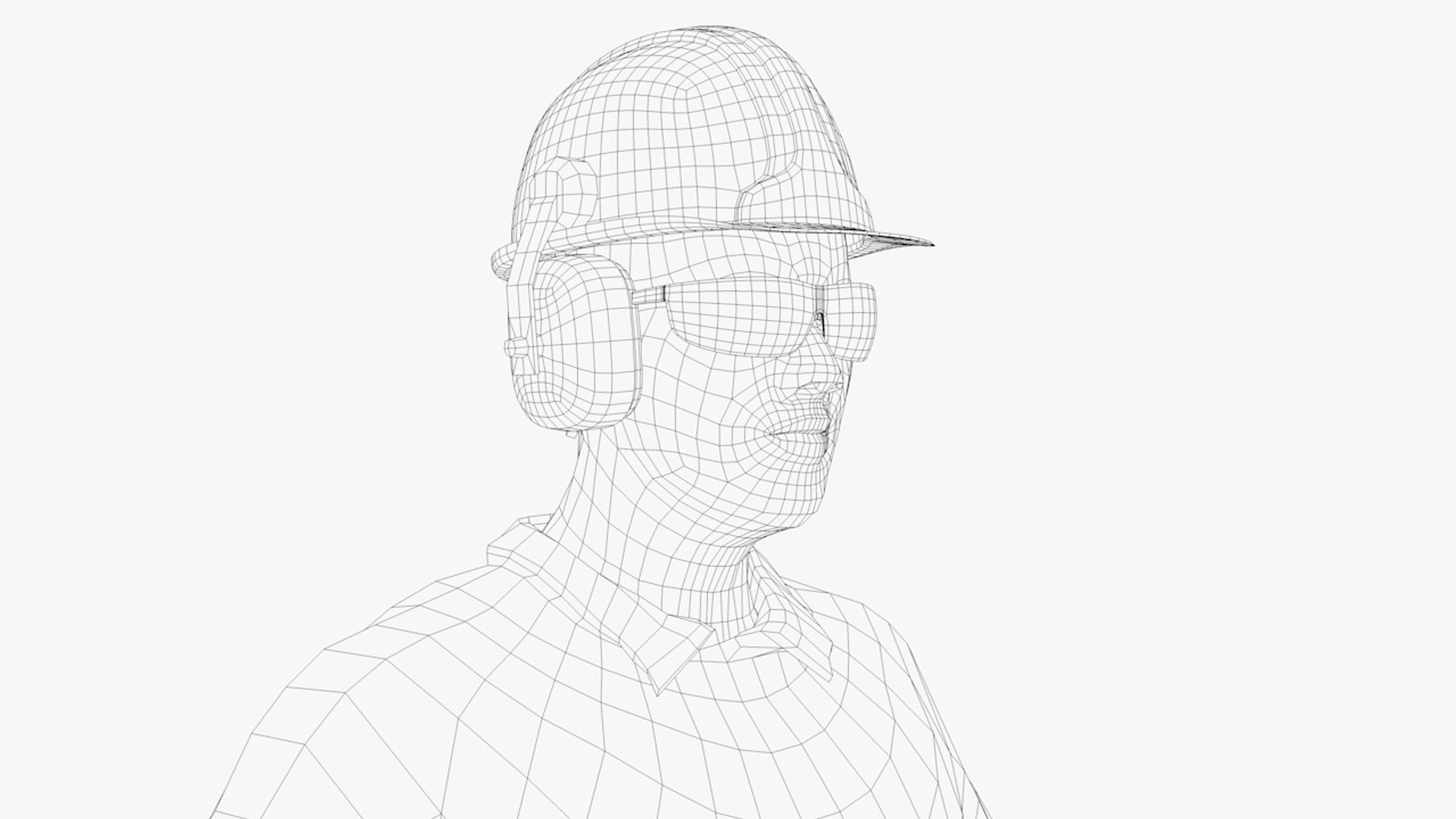 3d workers rig people man model