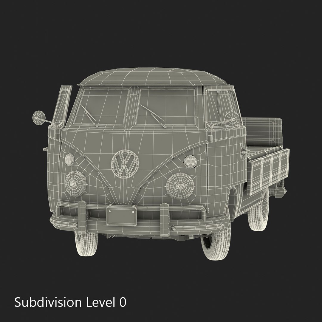 volkswagen type 2 single 3d model