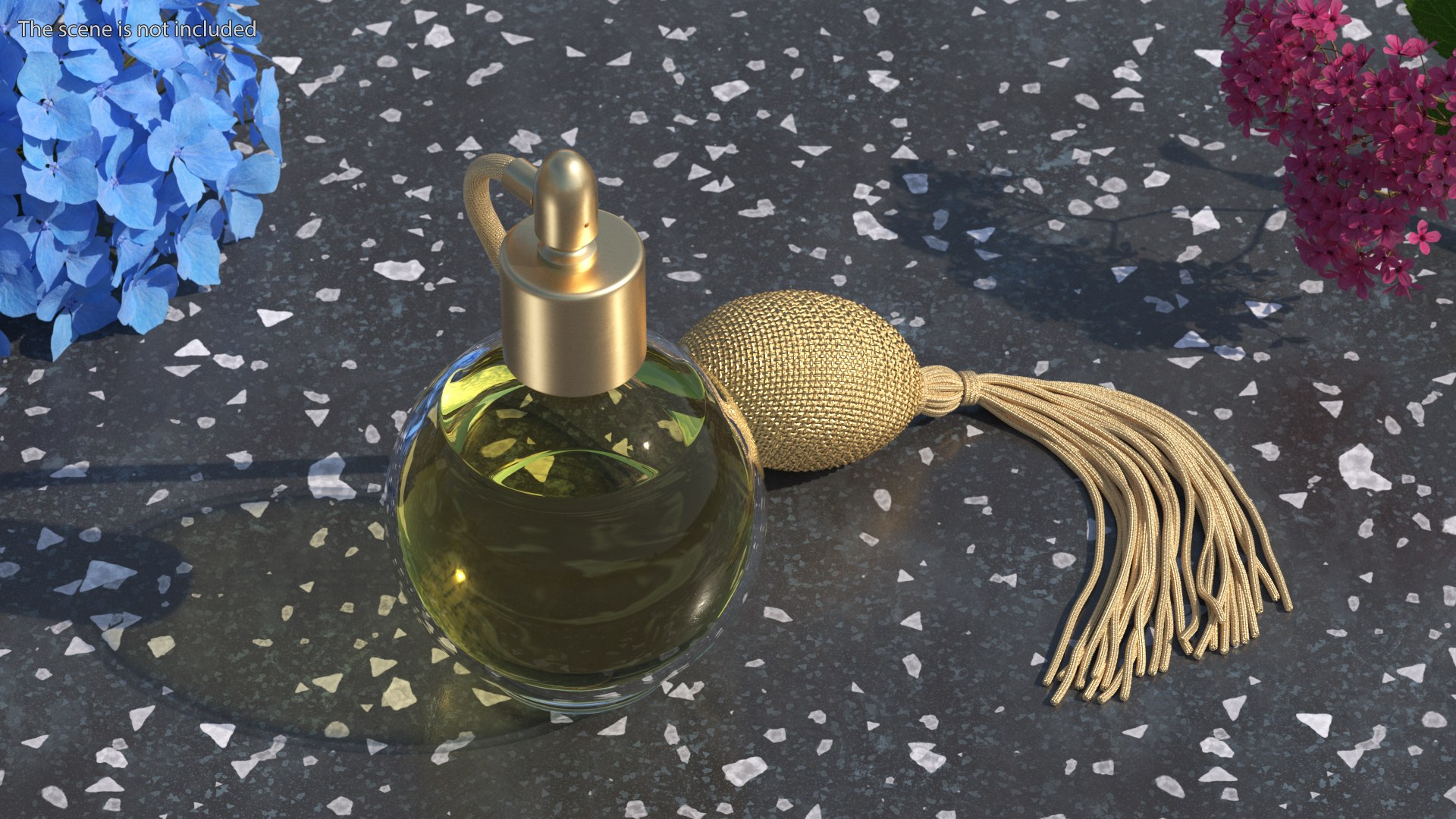 3D Golden Perfume Bottle Pump With Hose - TurboSquid 2097635