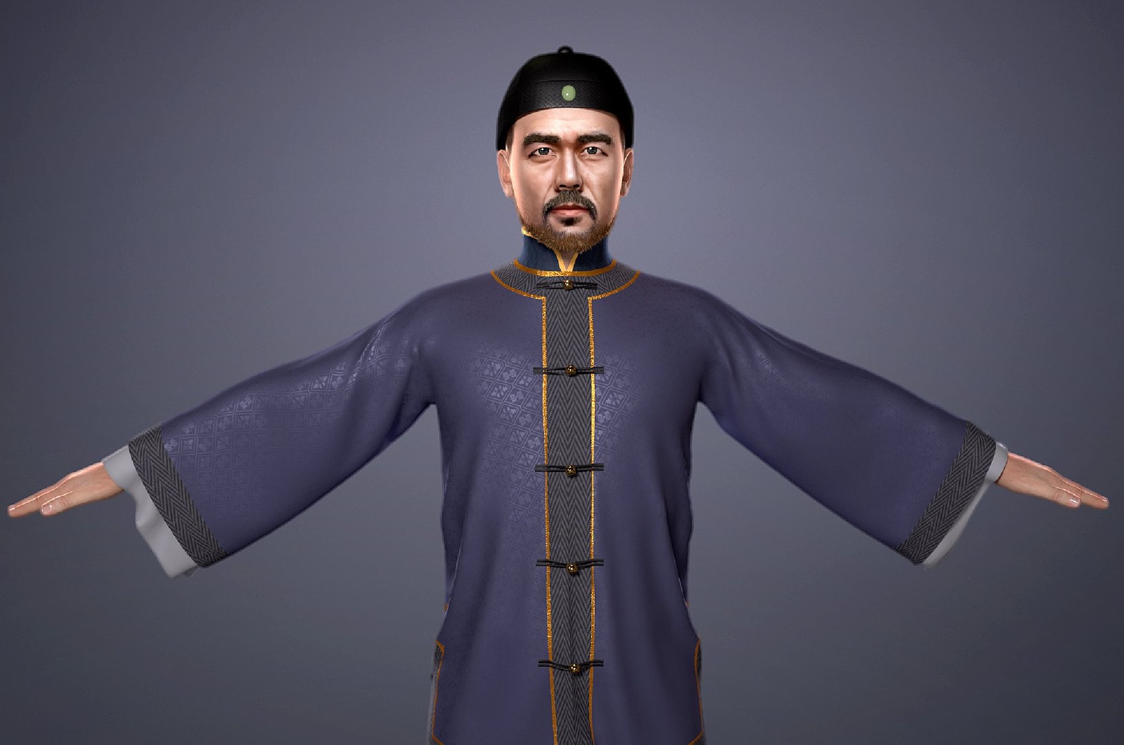 3D Chinese Ancient Qing Dynasty Master - TurboSquid 2203051