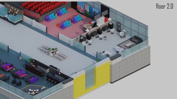Low poly shop center 1 3D - TurboSquid 1781508