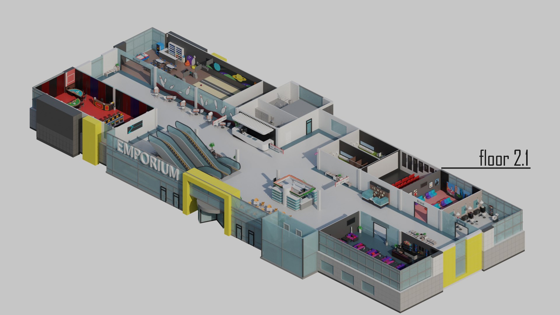 Low Poly Shop Center 1 3D - TurboSquid 1781508