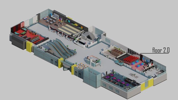 Low poly shop center 1 3D - TurboSquid 1781508