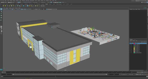 Low poly shop center 1 3D - TurboSquid 1781508
